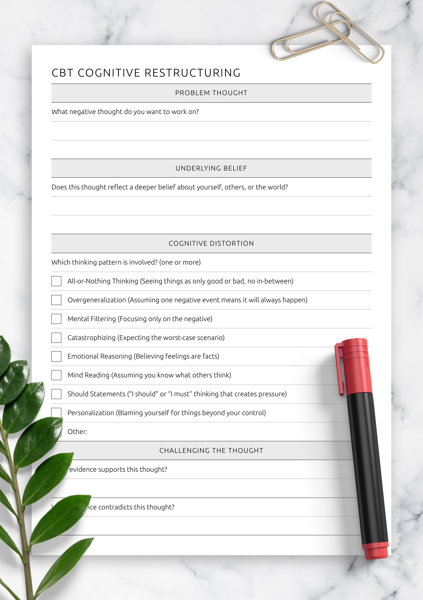 CBT Cognitive Restructuring – Reframe Thoughts, Shift Mindset