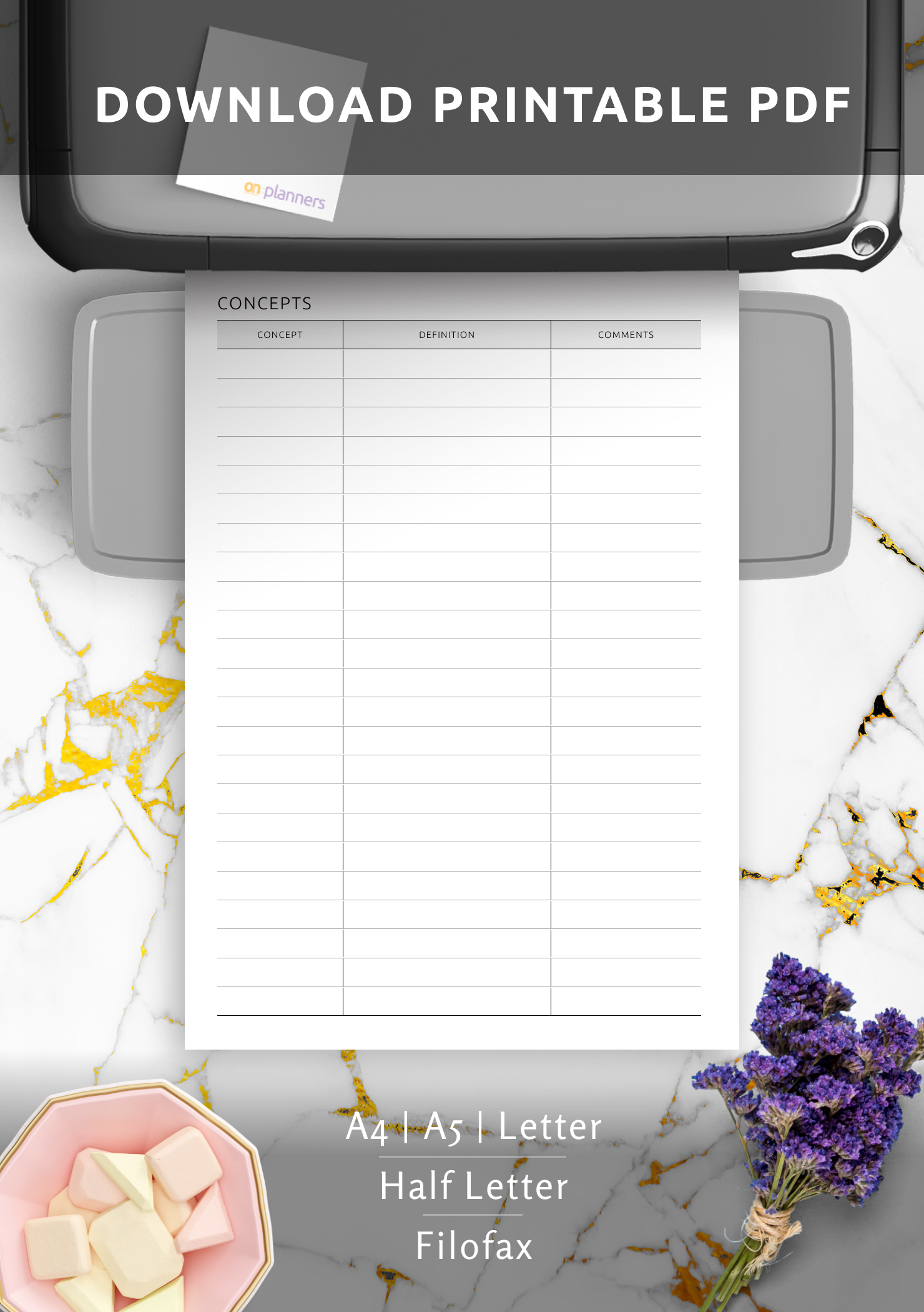 Download Printable Concepts Template PDF