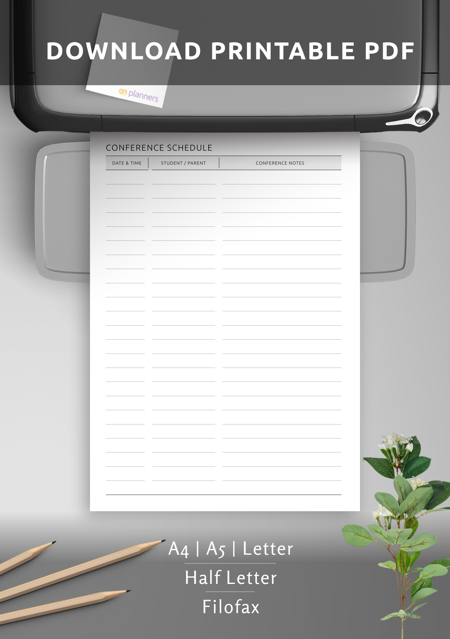 Download Printable Conference Schedule Template PDF