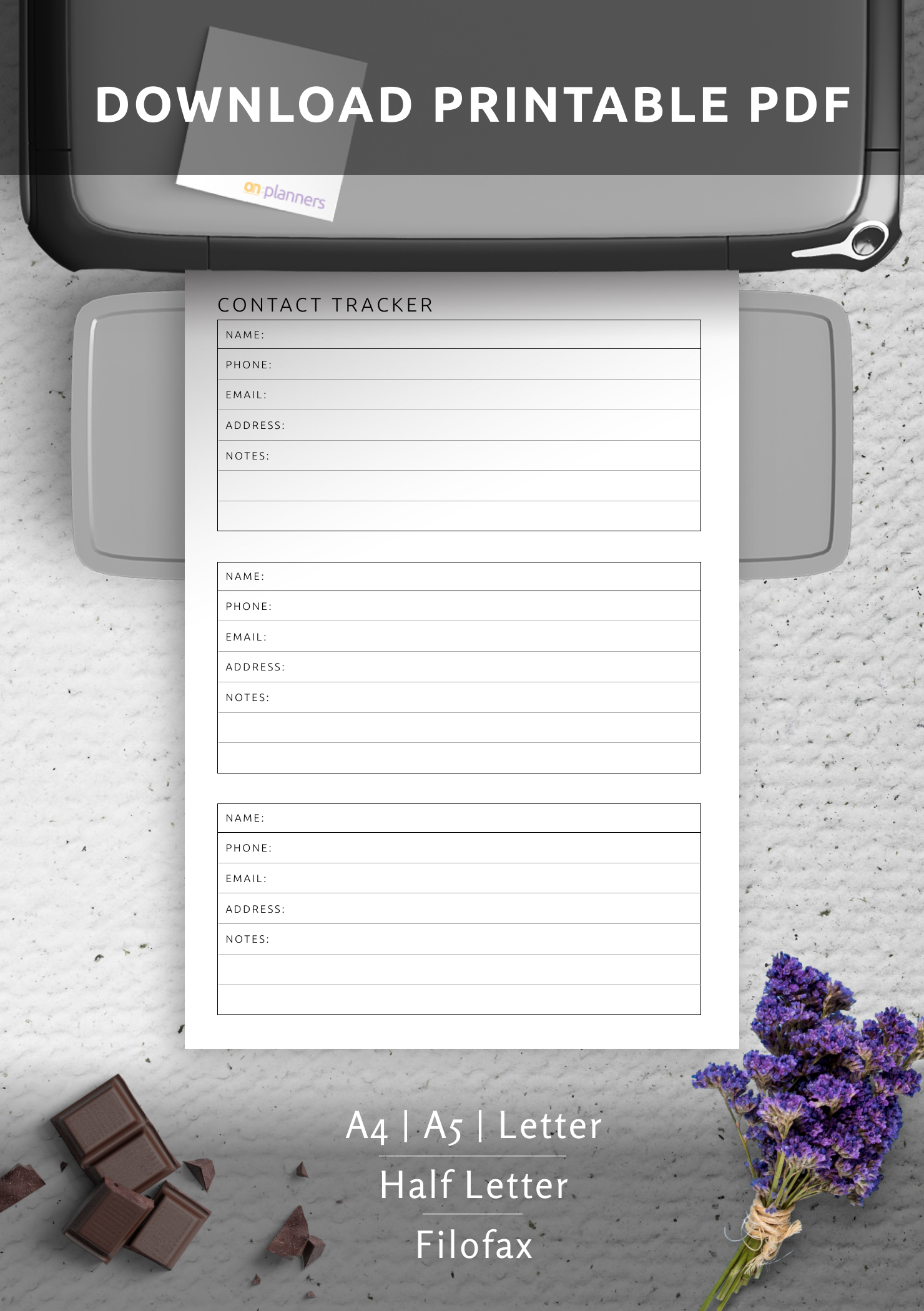 Download Printable Contact Tracker Template PDF