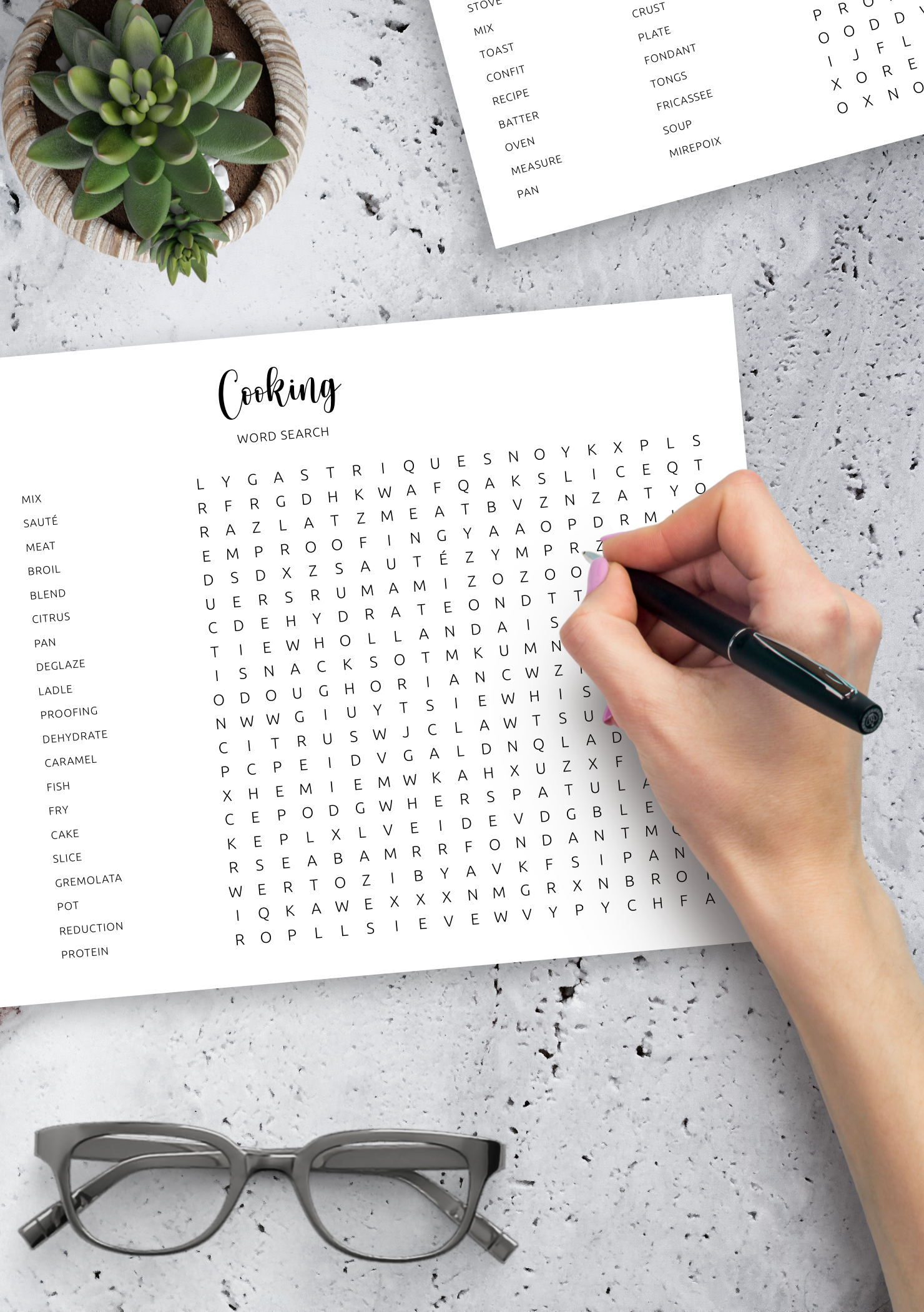 Download Printable Cooking Word Search in PDF