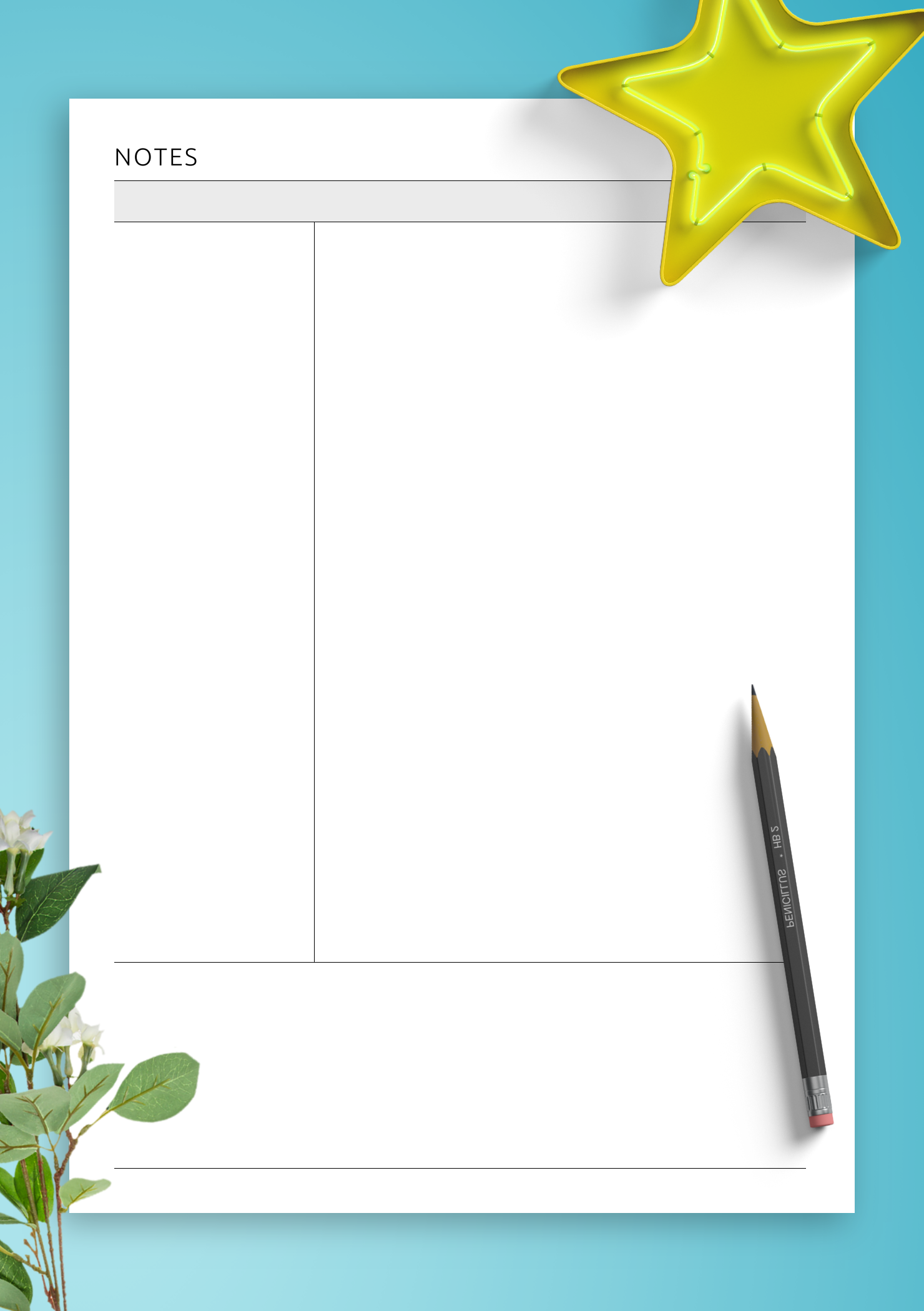 Download Printable Cornell Note Taking Template PDF