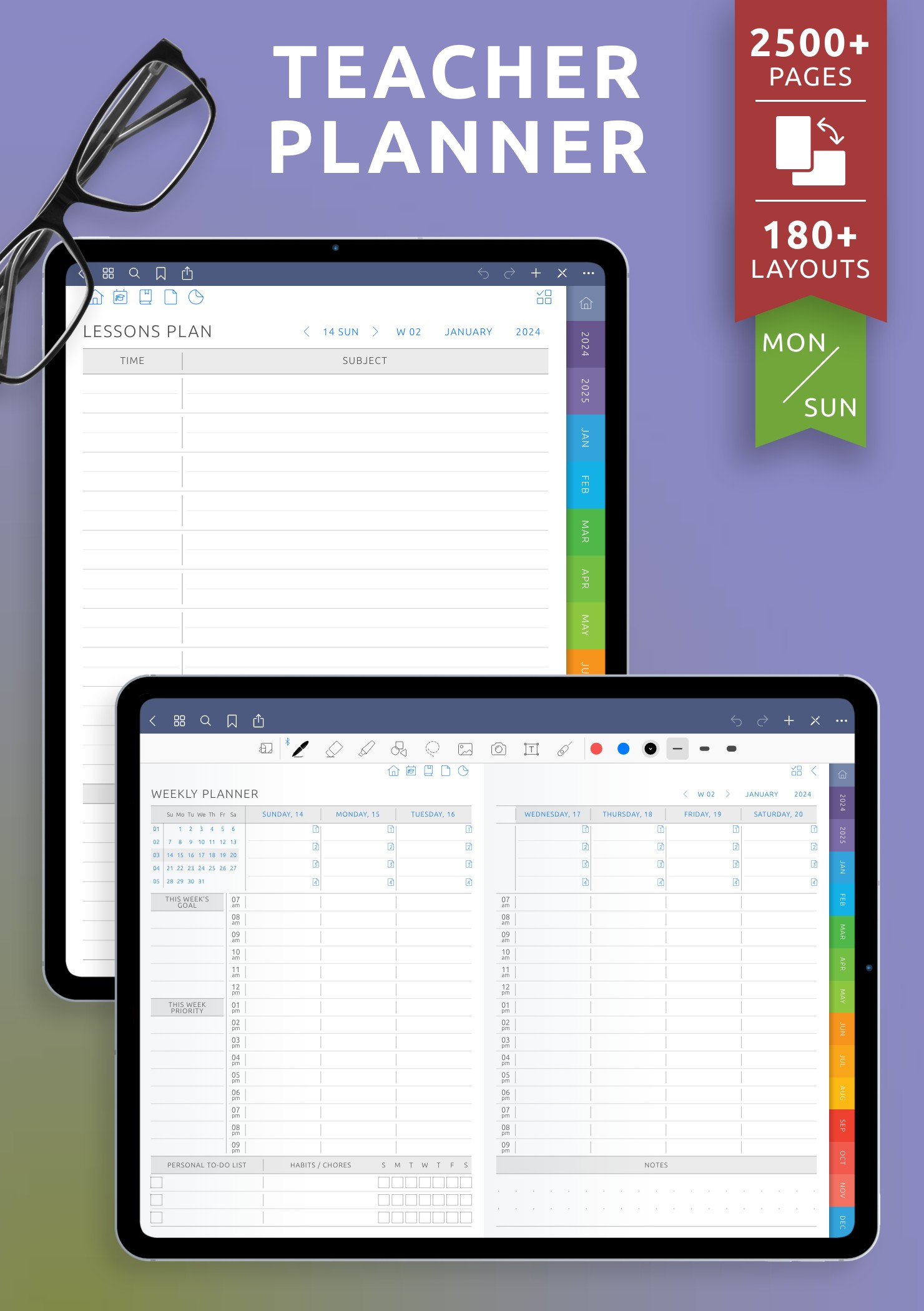 Download Customizable Digital Teacher Planner PDF