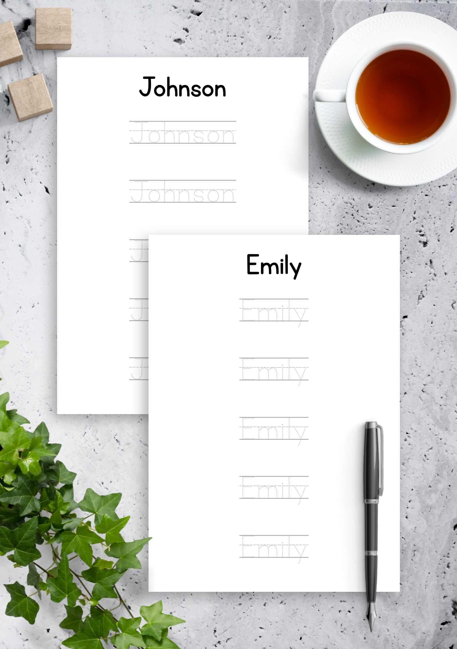 Download Customizable Name Tracing Templates for Kids Printable PDF