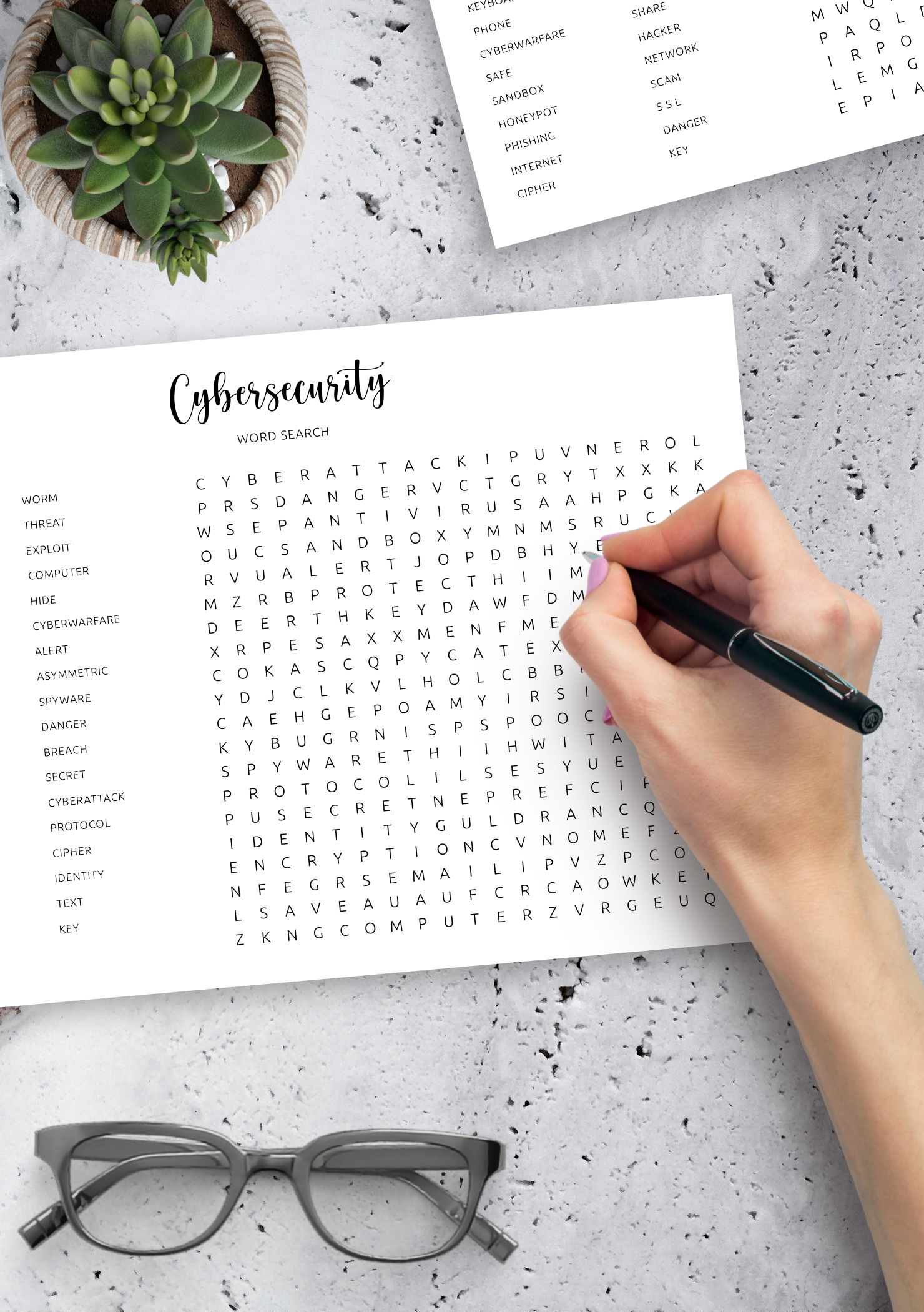 Download Printable Cybersecurity Word Search in PDF