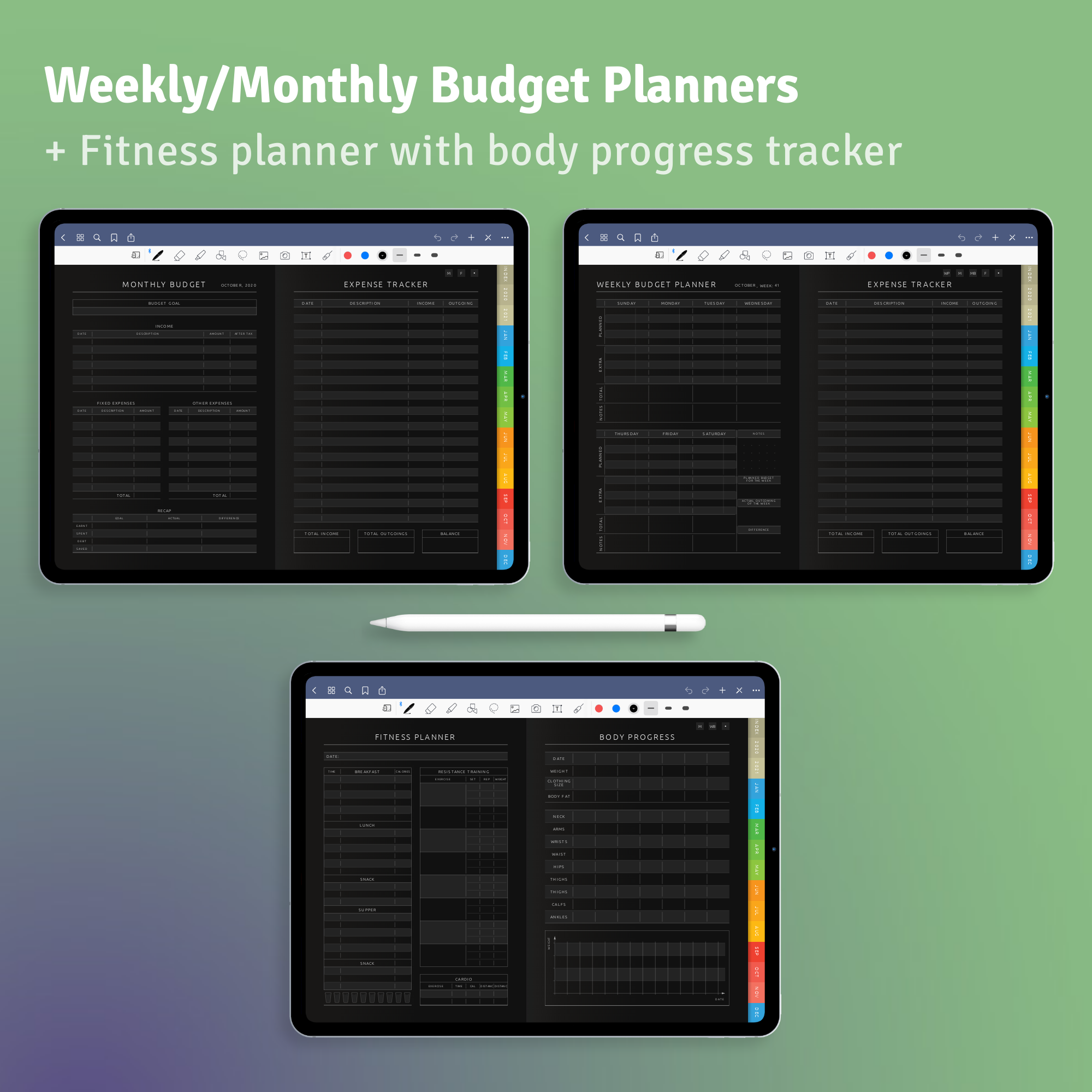Download Daily Gratitude Digital Planner PDF for GoodNotes, iPad (Dark)