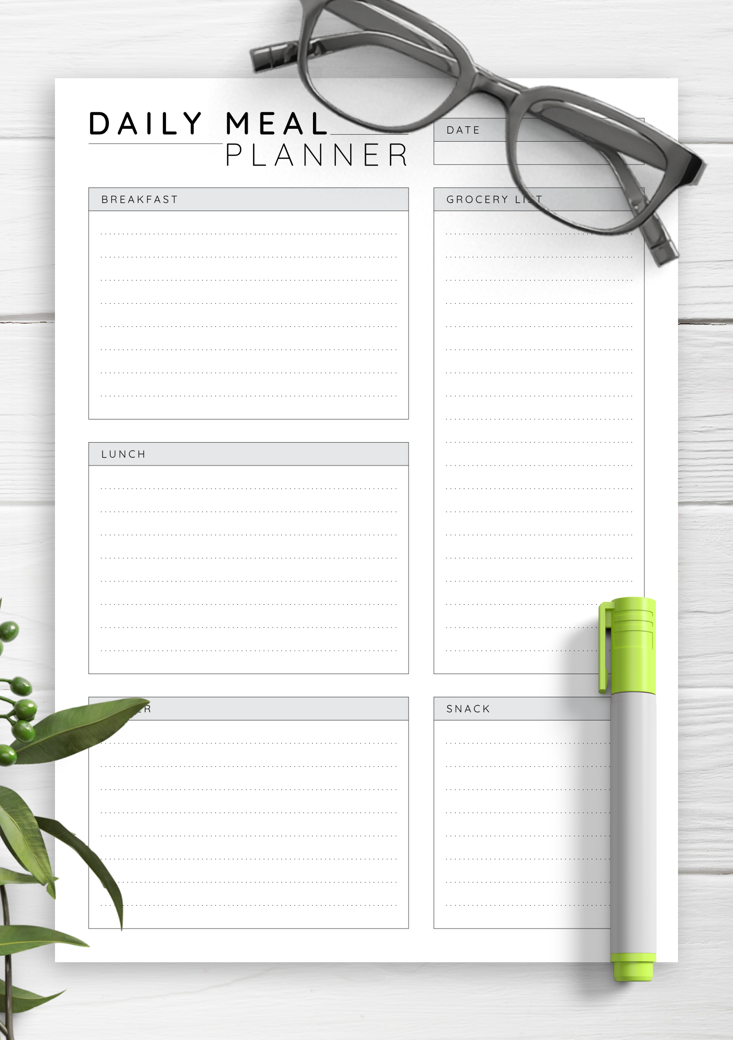 Meal Planner Template Goodnotes