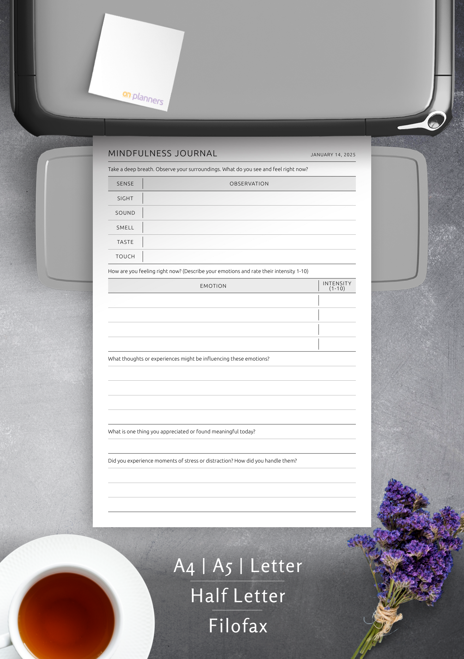 Daily Mindfulness Journal – Guided Prompts for Calm & Clarity