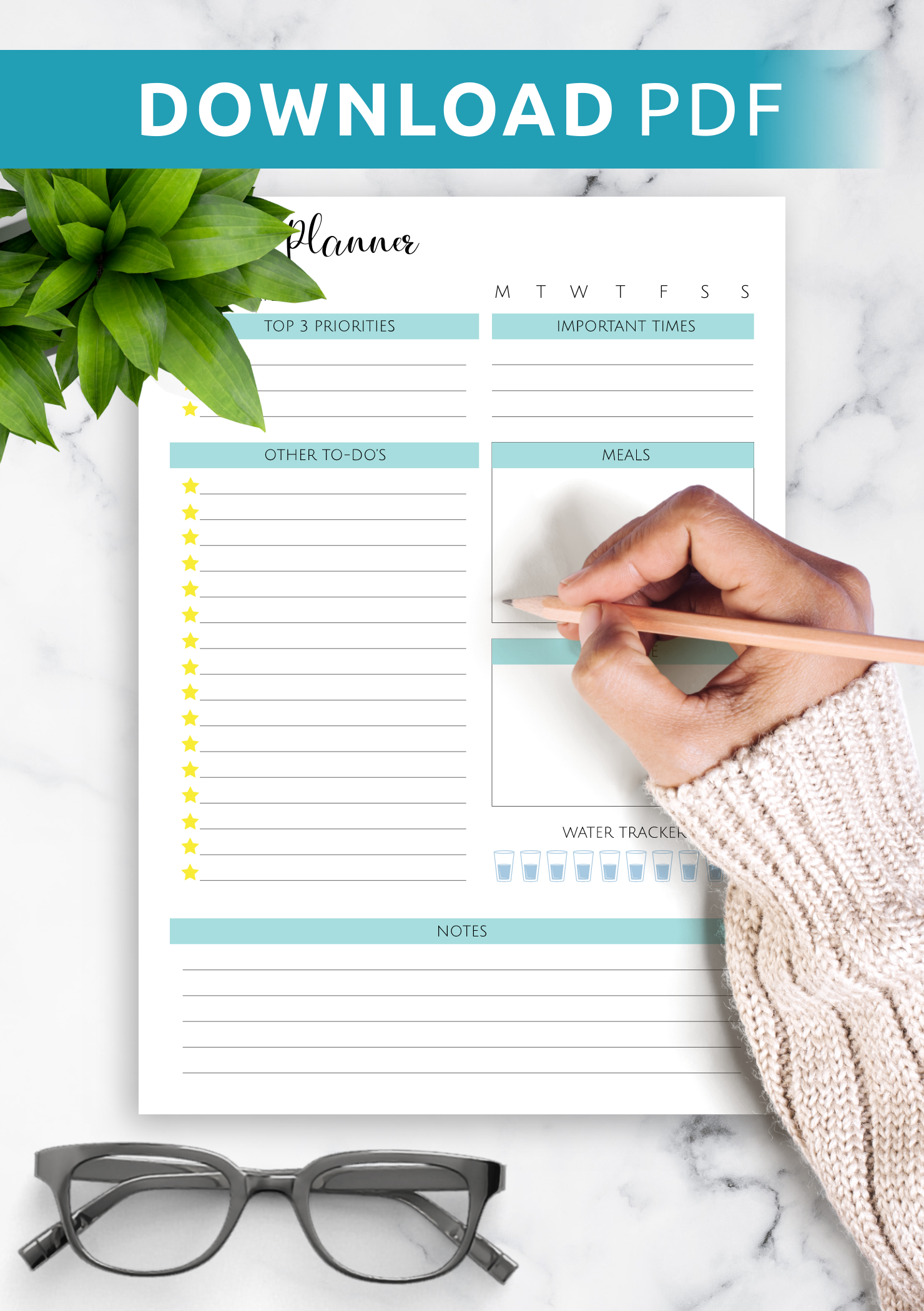 Download Printable Daily Plan Template PDF