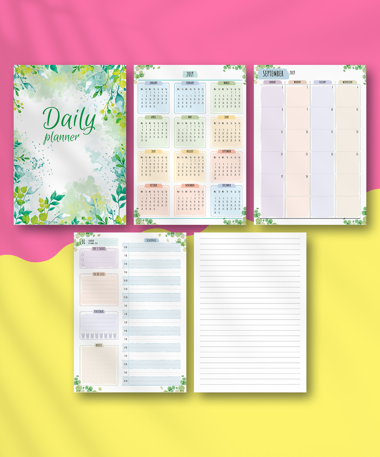 Download Printable Daily Planner - Floral Style PDF