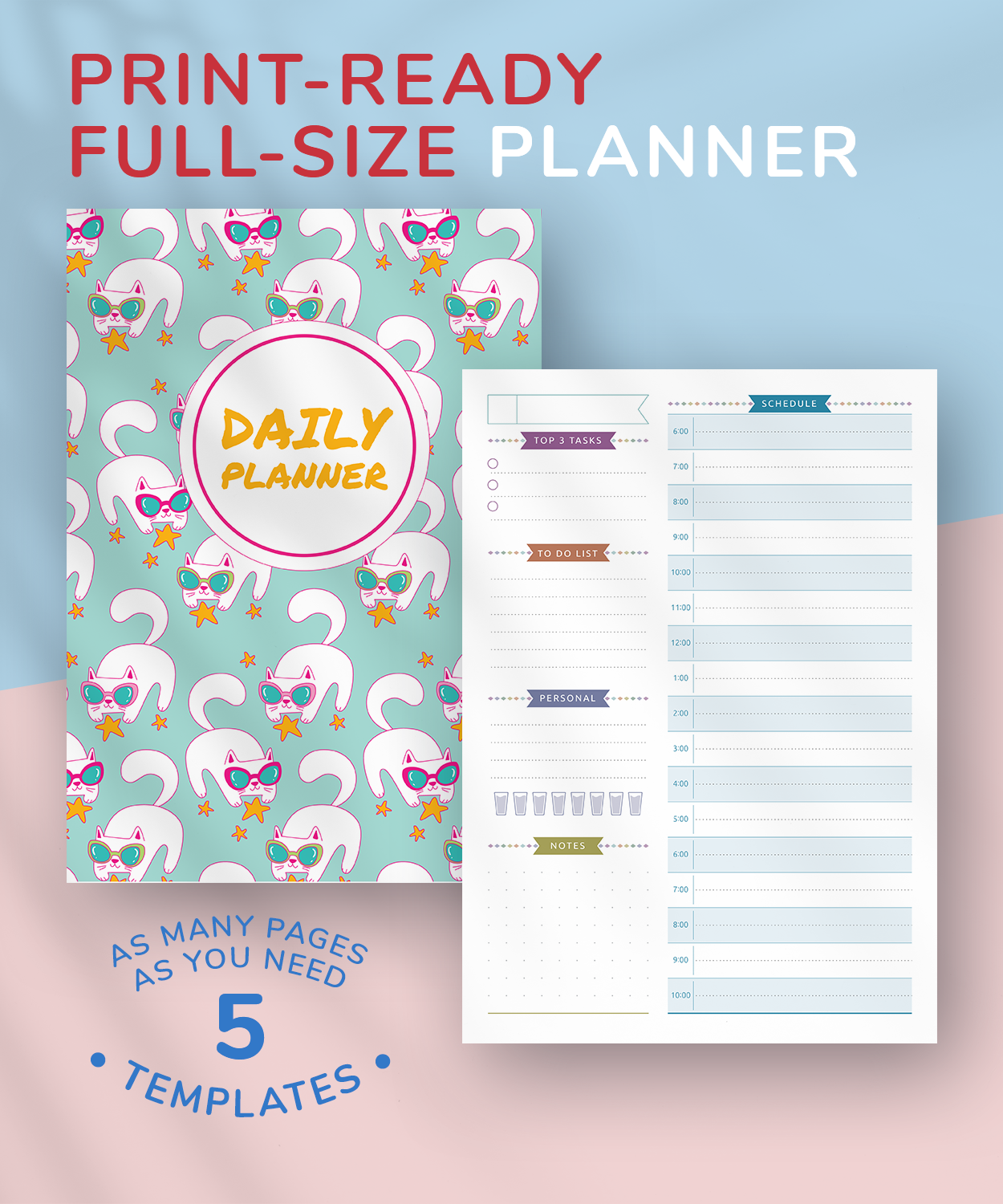 Download Printable Daily Planner Undated - Casual Style PDF