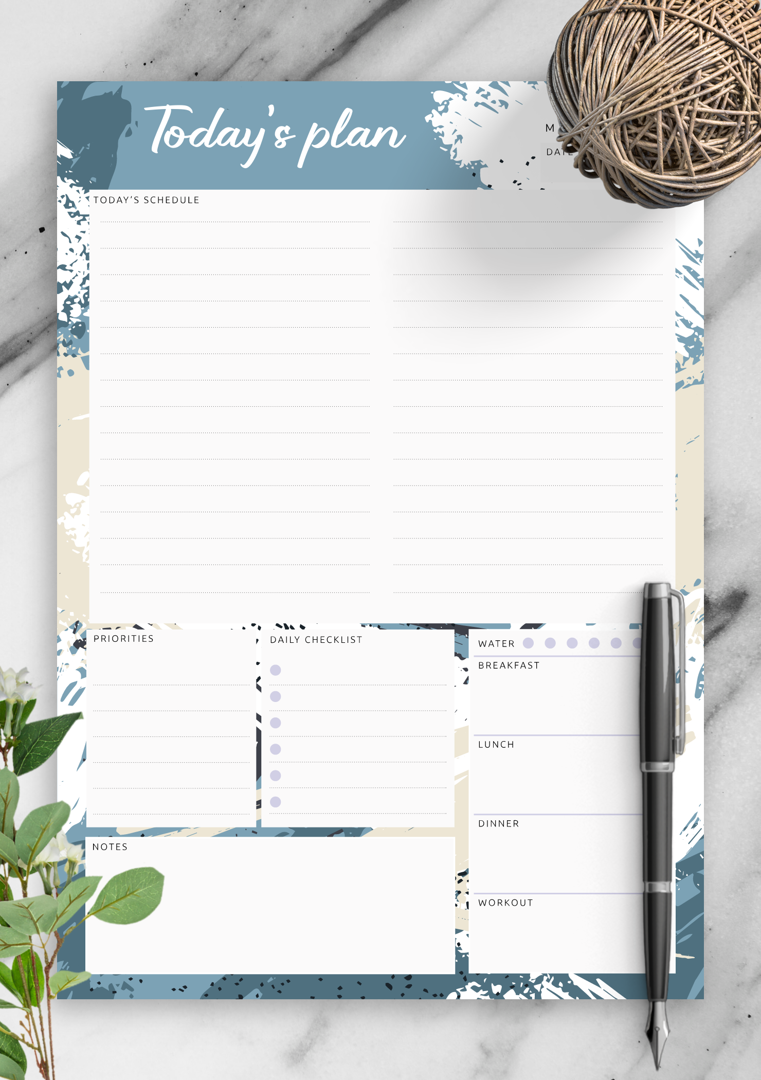 Download Printable Daily Schedule Template PDF