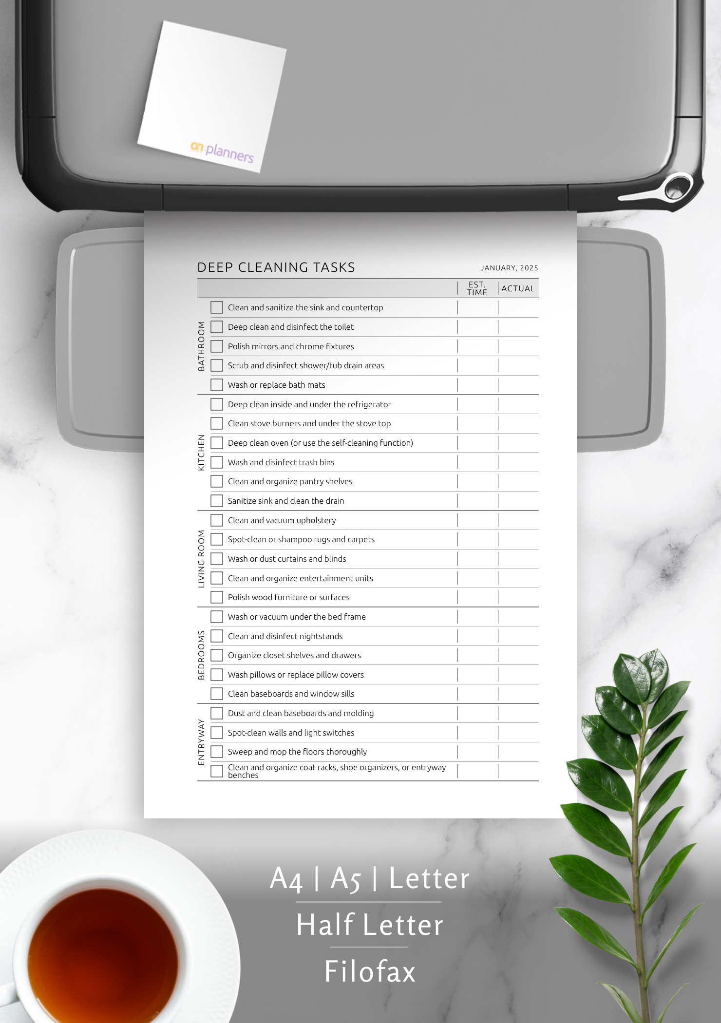 Download Printable Deep Cleaning Tasks PDF