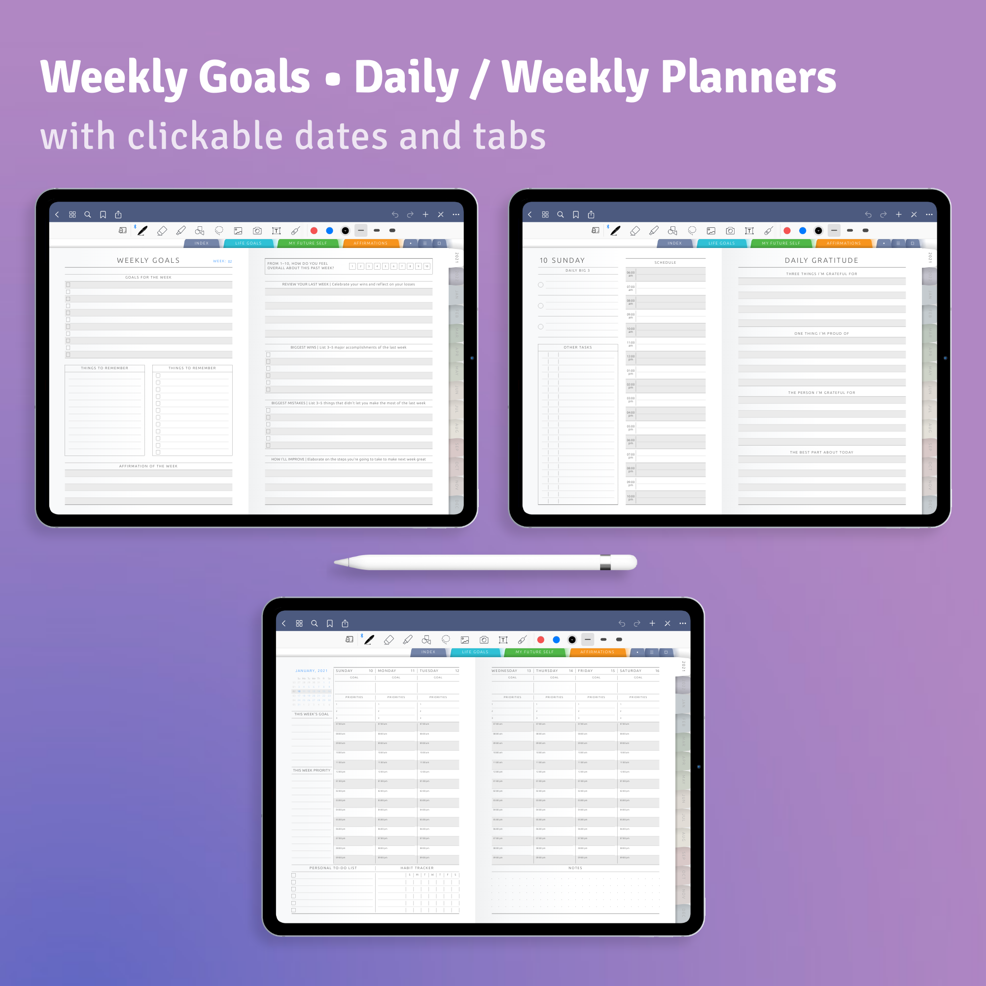 Download Digital Goal Planner PDF for GoodNotes, iPad