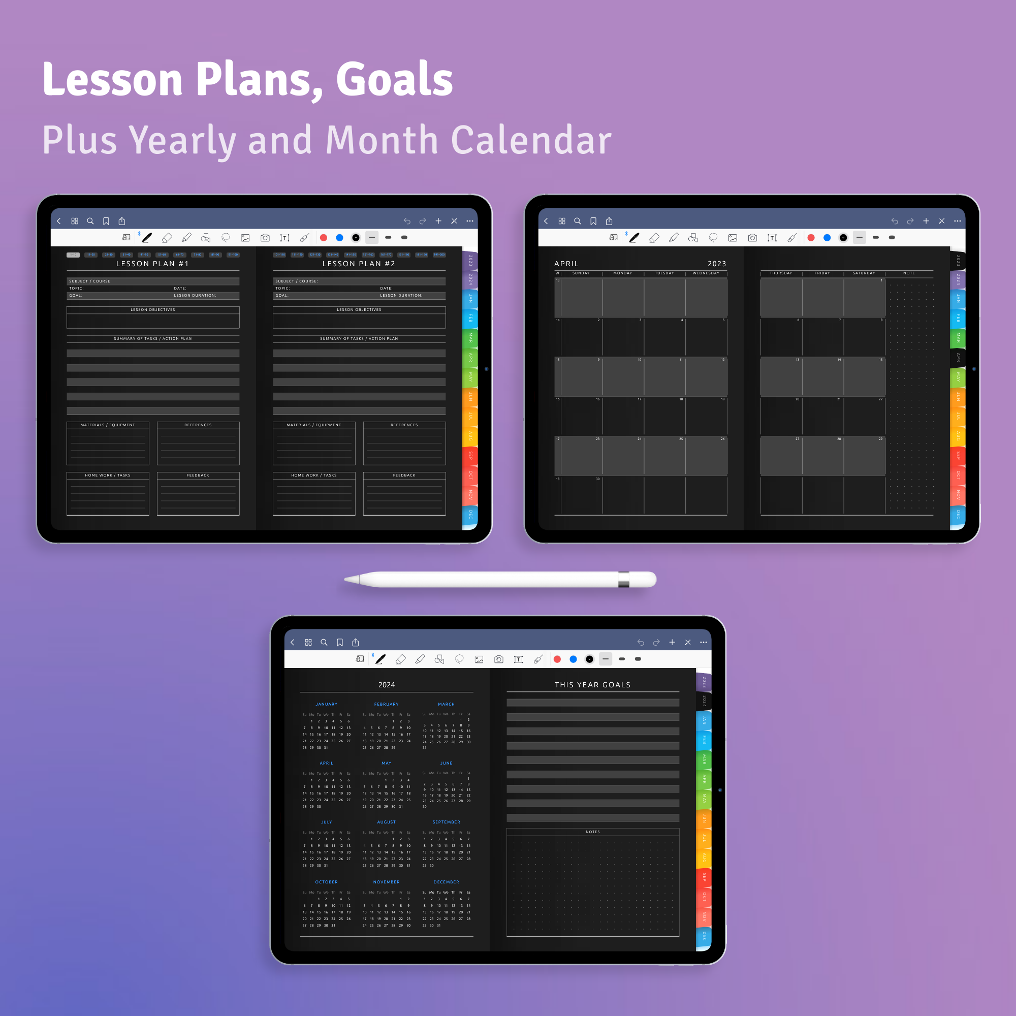 Download Digital Teacher Lesson Planner for iPad, GoodNotes, Notability ...