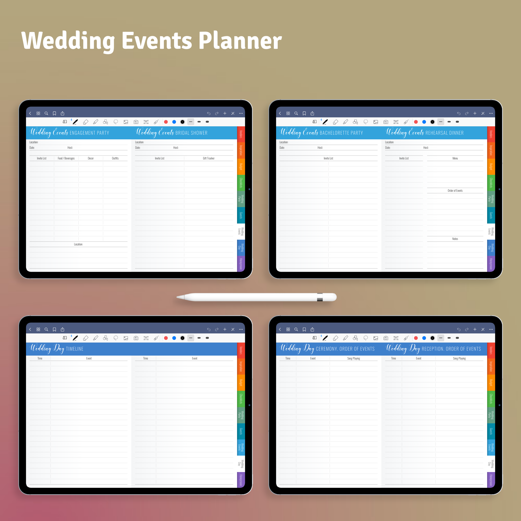 Download Digital Wedding Planner for iPad, Android Tablets