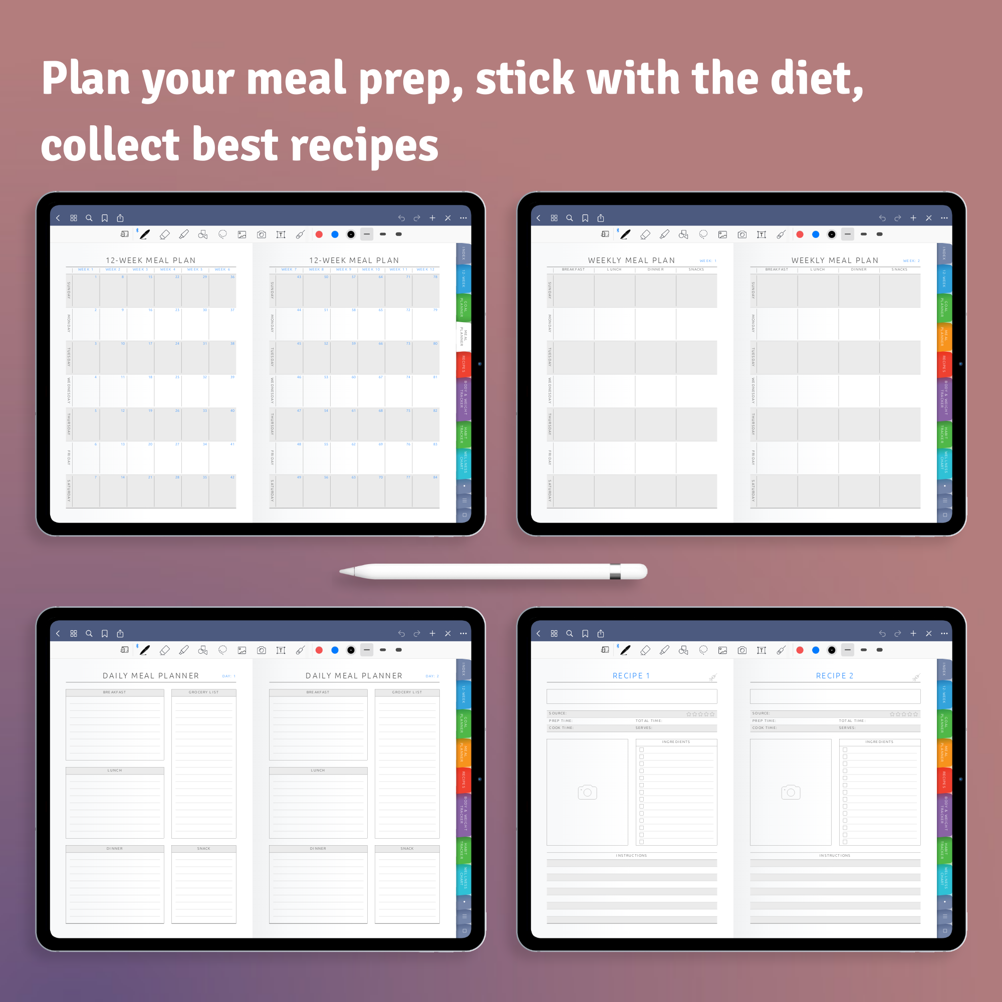 Download Digital Workout Planner PDF for GoodNotes, iPad