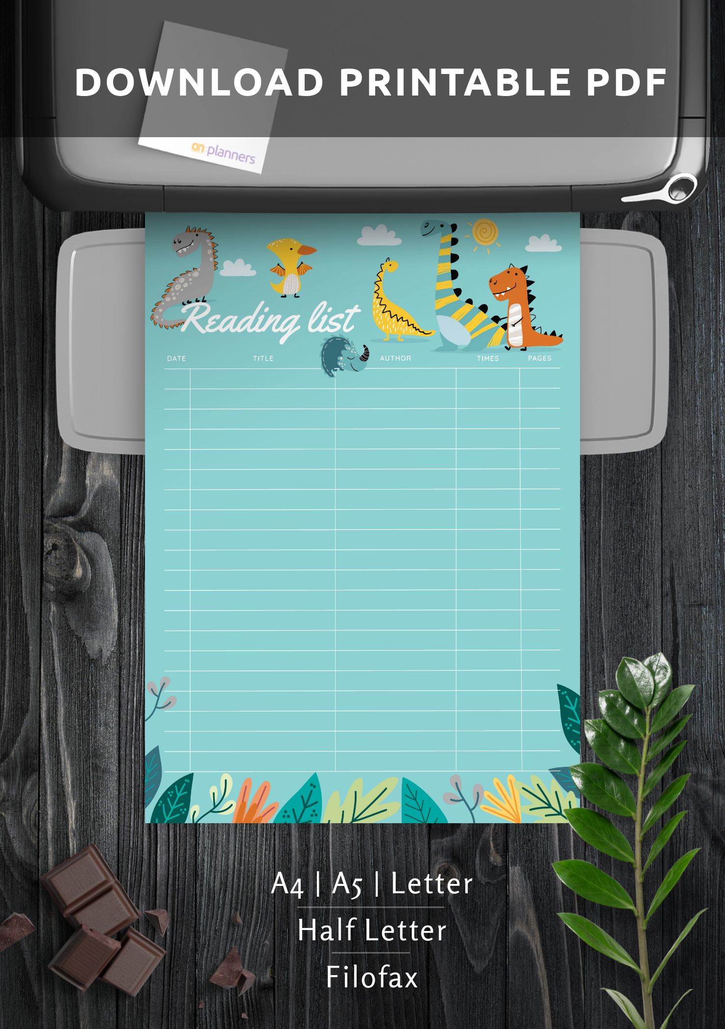 Download Printable Dinosaurs Reading List Template For Kids PDF