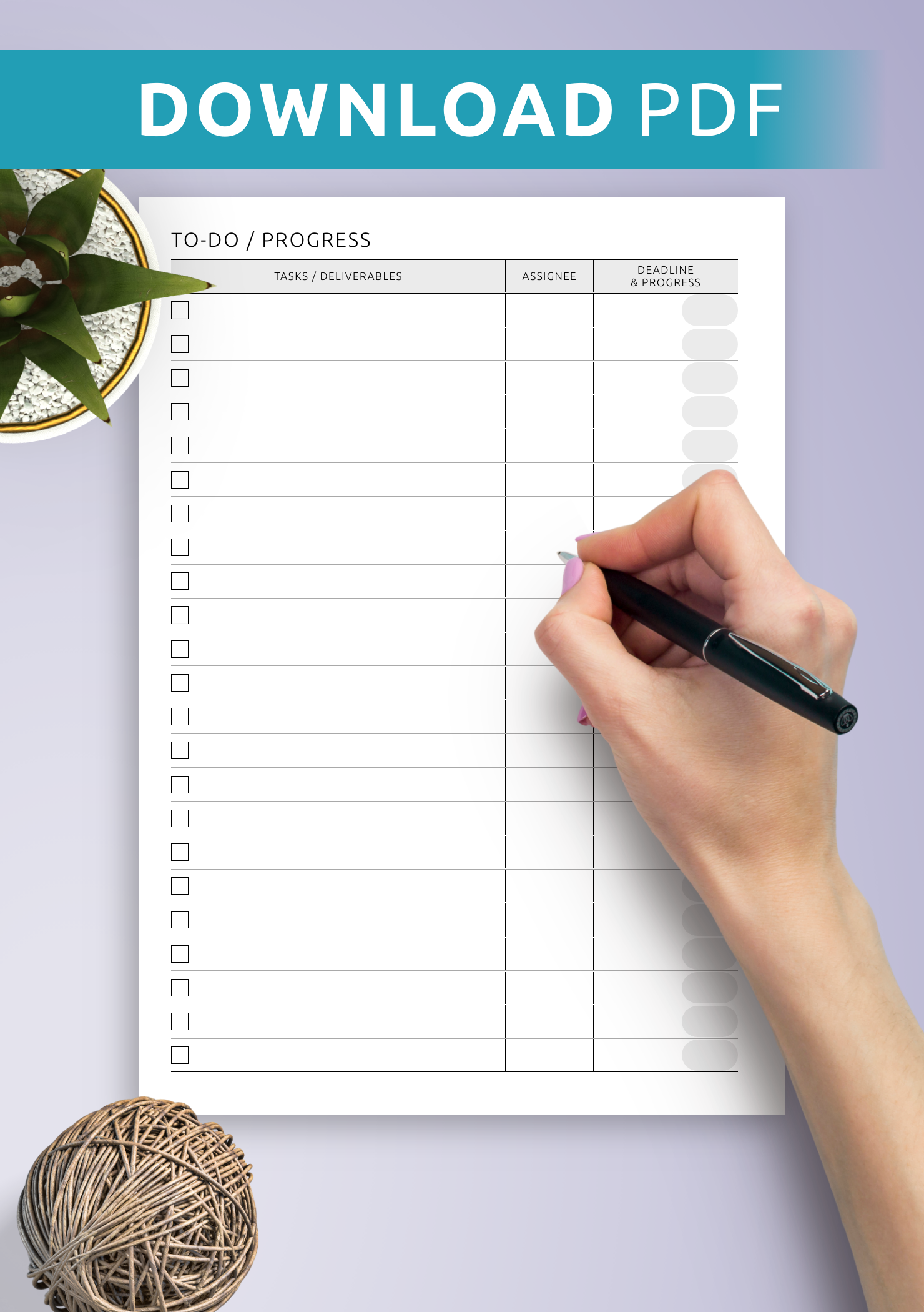 Download Printable To-Do with Assignees PDF