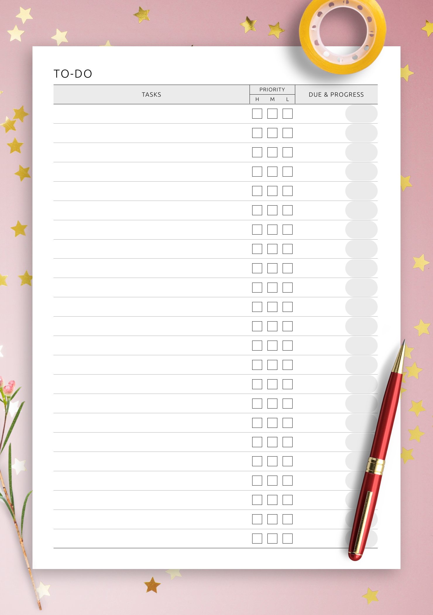 Download Printable To-Do List PDF