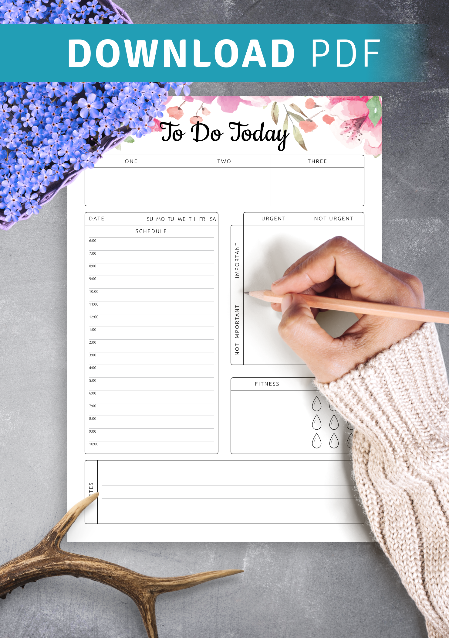Download Printable To Do Today PDF