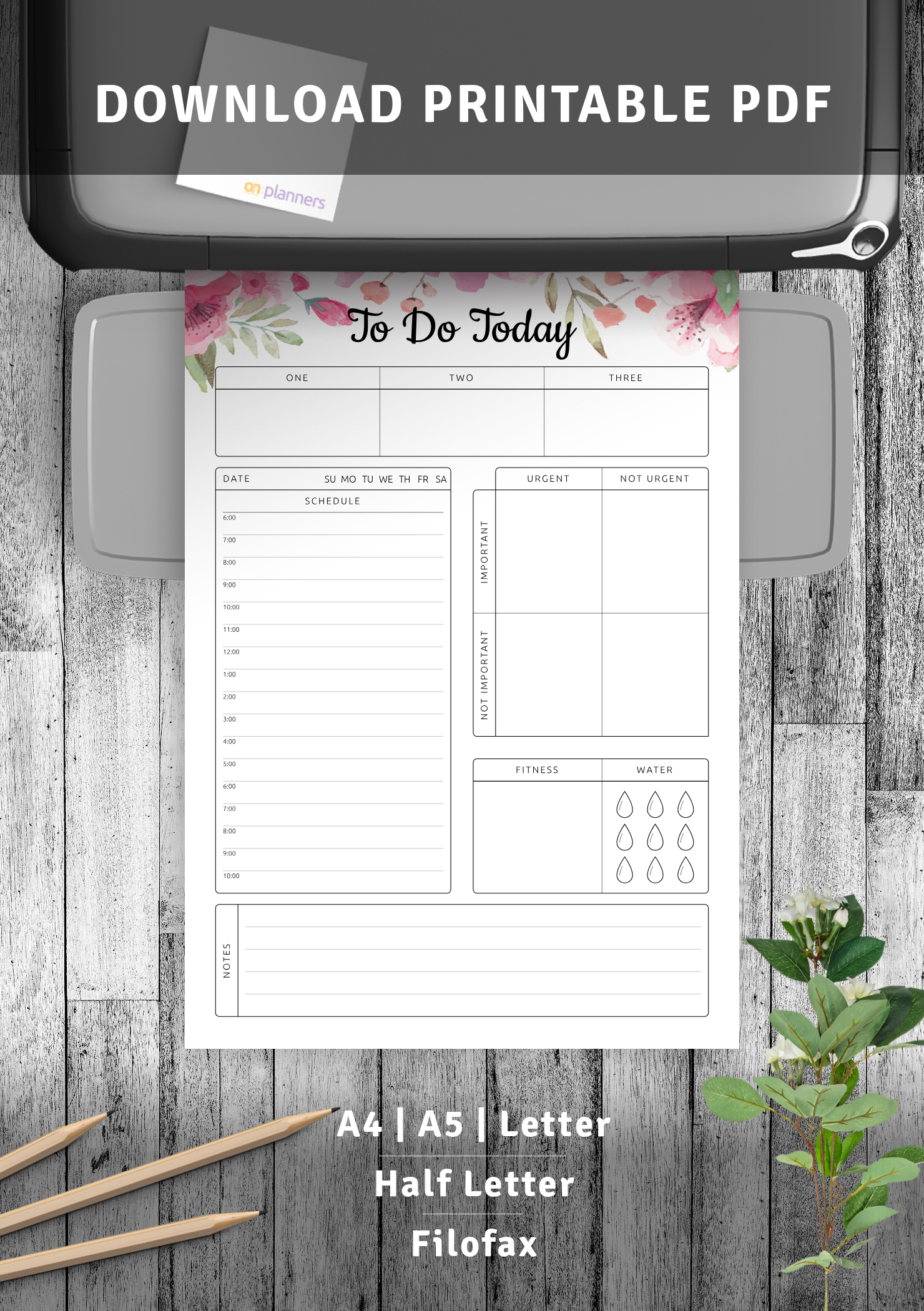 Download Printable To Do Today PDF