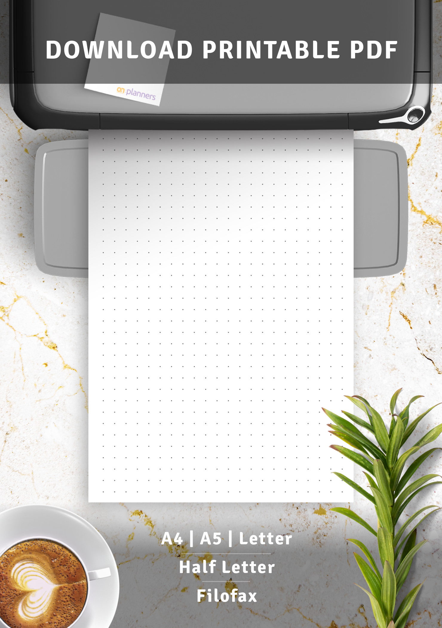 Download Printable Dot Grid Paper with 4 dots per inch PDF