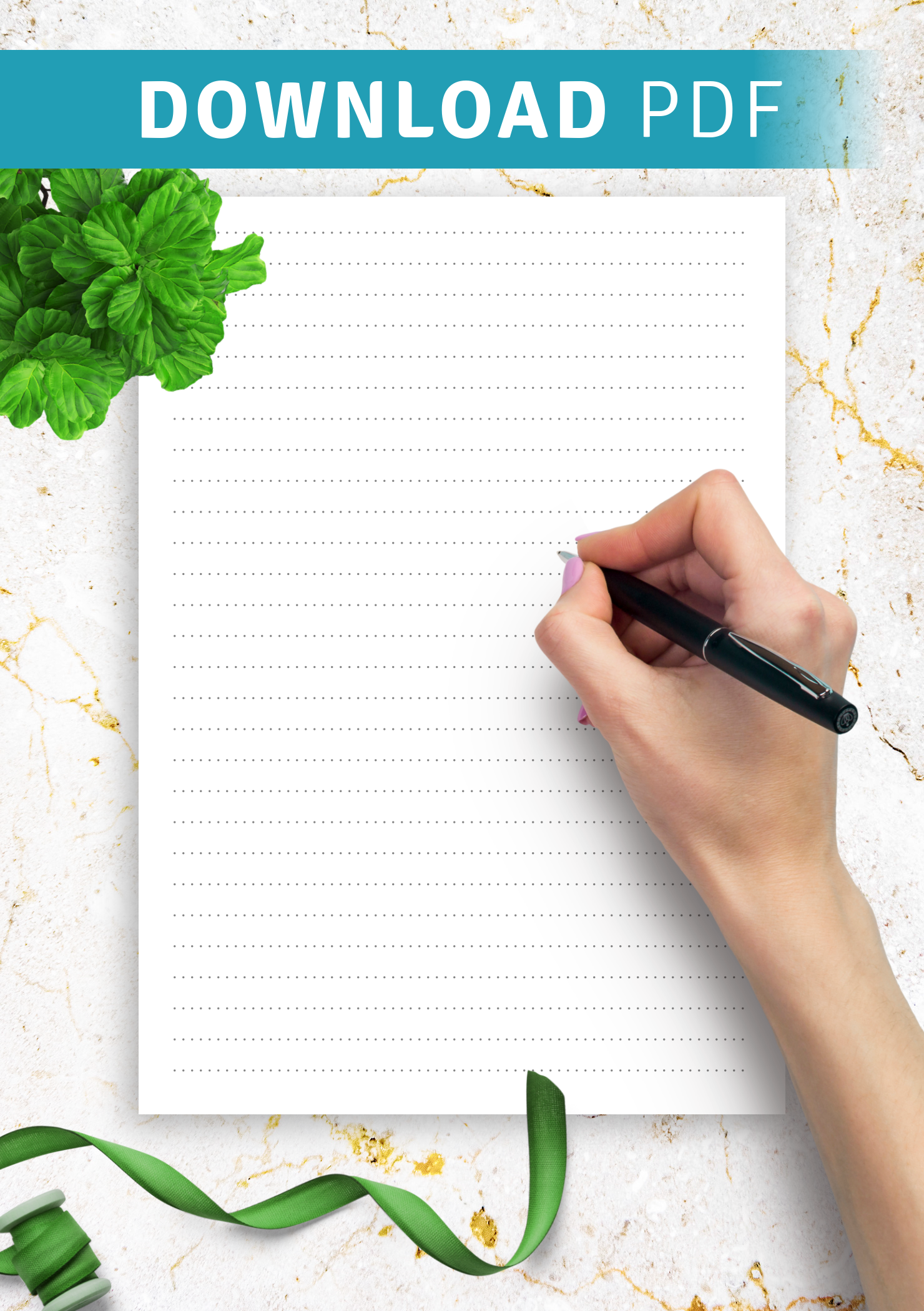 Download Printable Dotted Lined Paper Printables 7.1 mm line height PDF