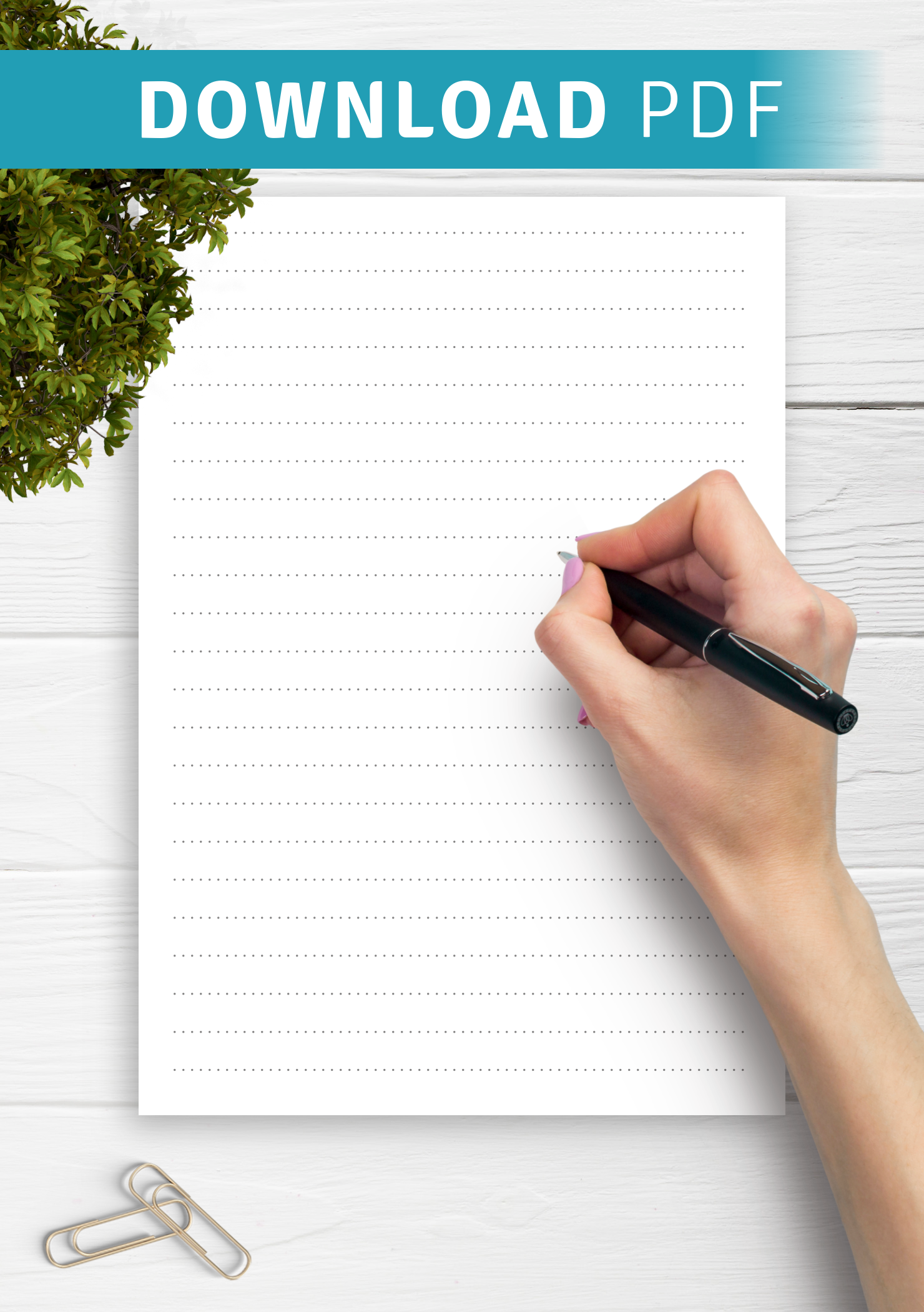 Download Printable Dotted Lined Paper Printables 8.7 mm line height PDF