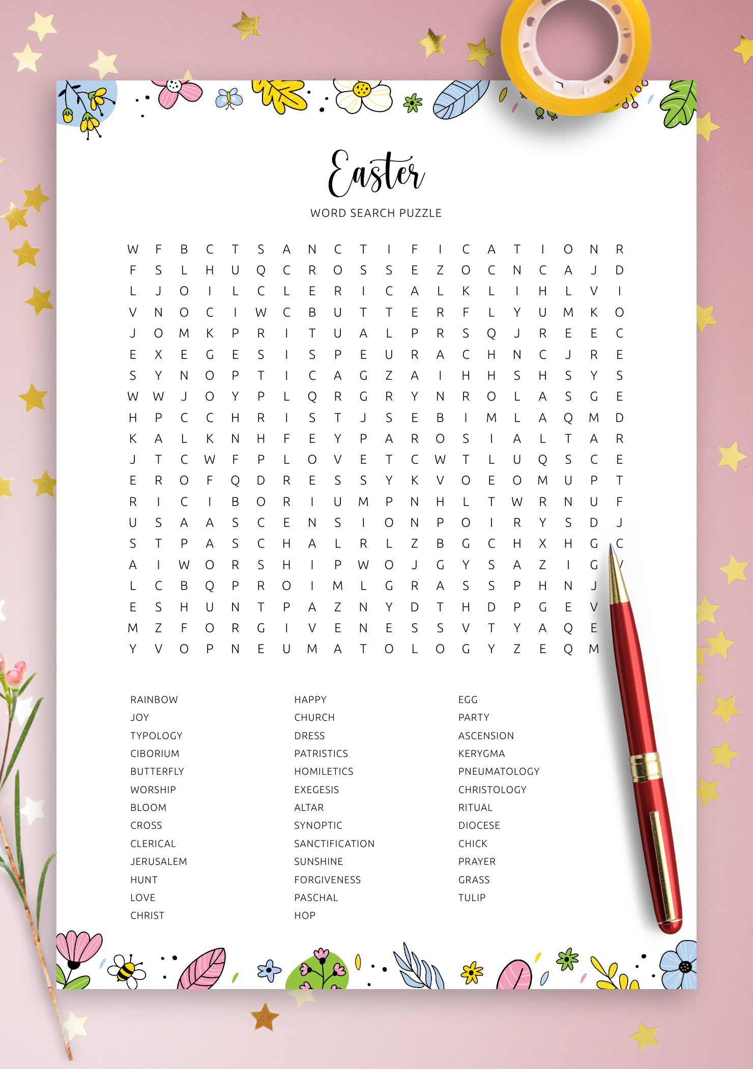 Download Easter Word Search Printable Puzzle in PDF