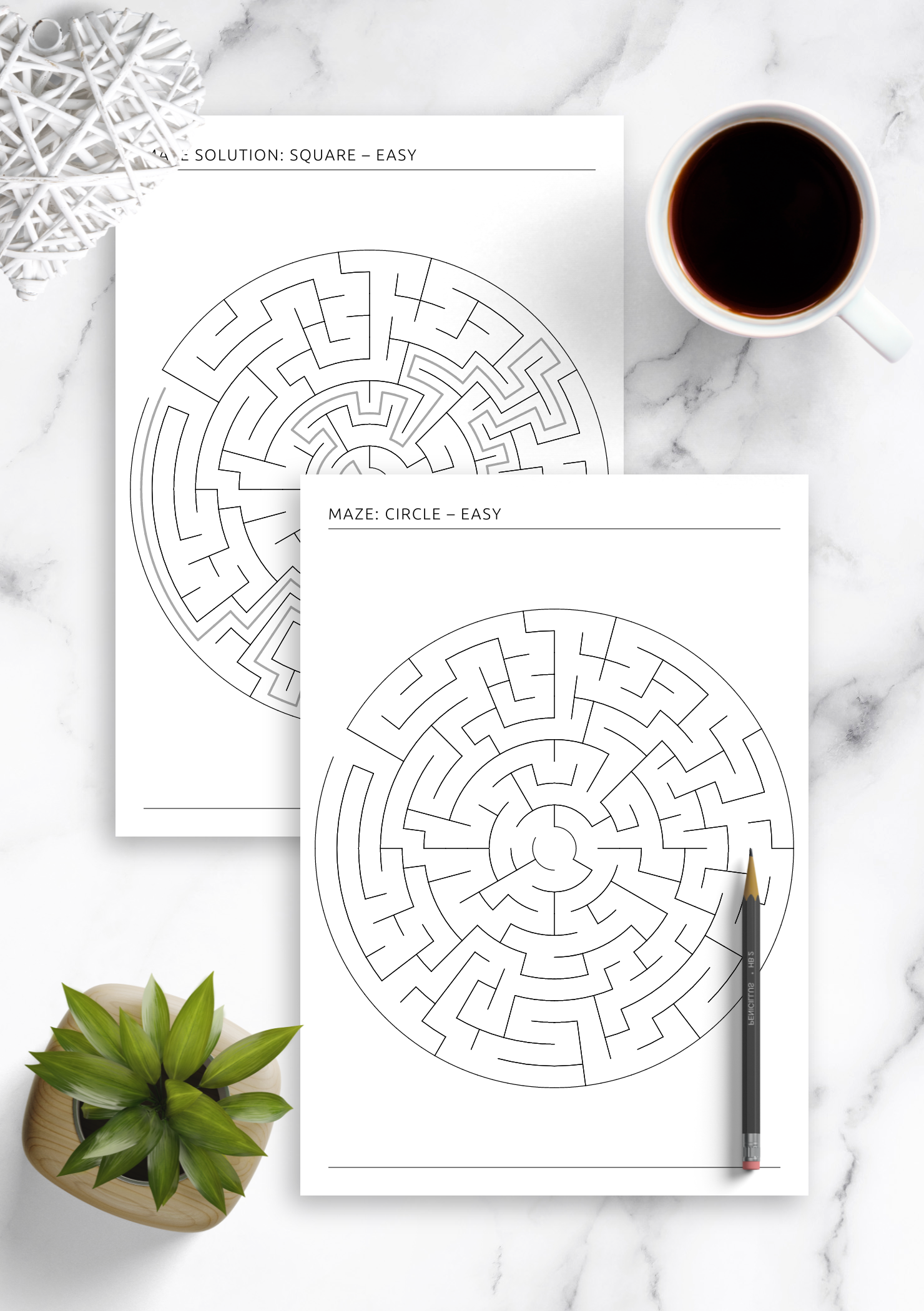 Download Printable Easy Circle Maze PDF