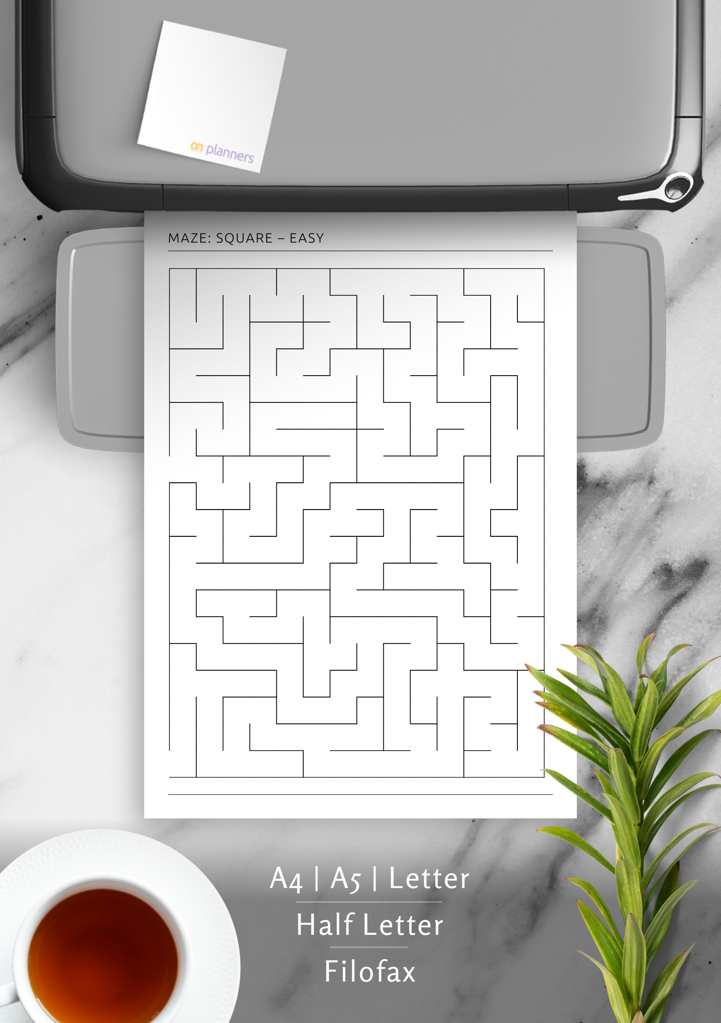 Download Printable Easy Square Maze PDF
