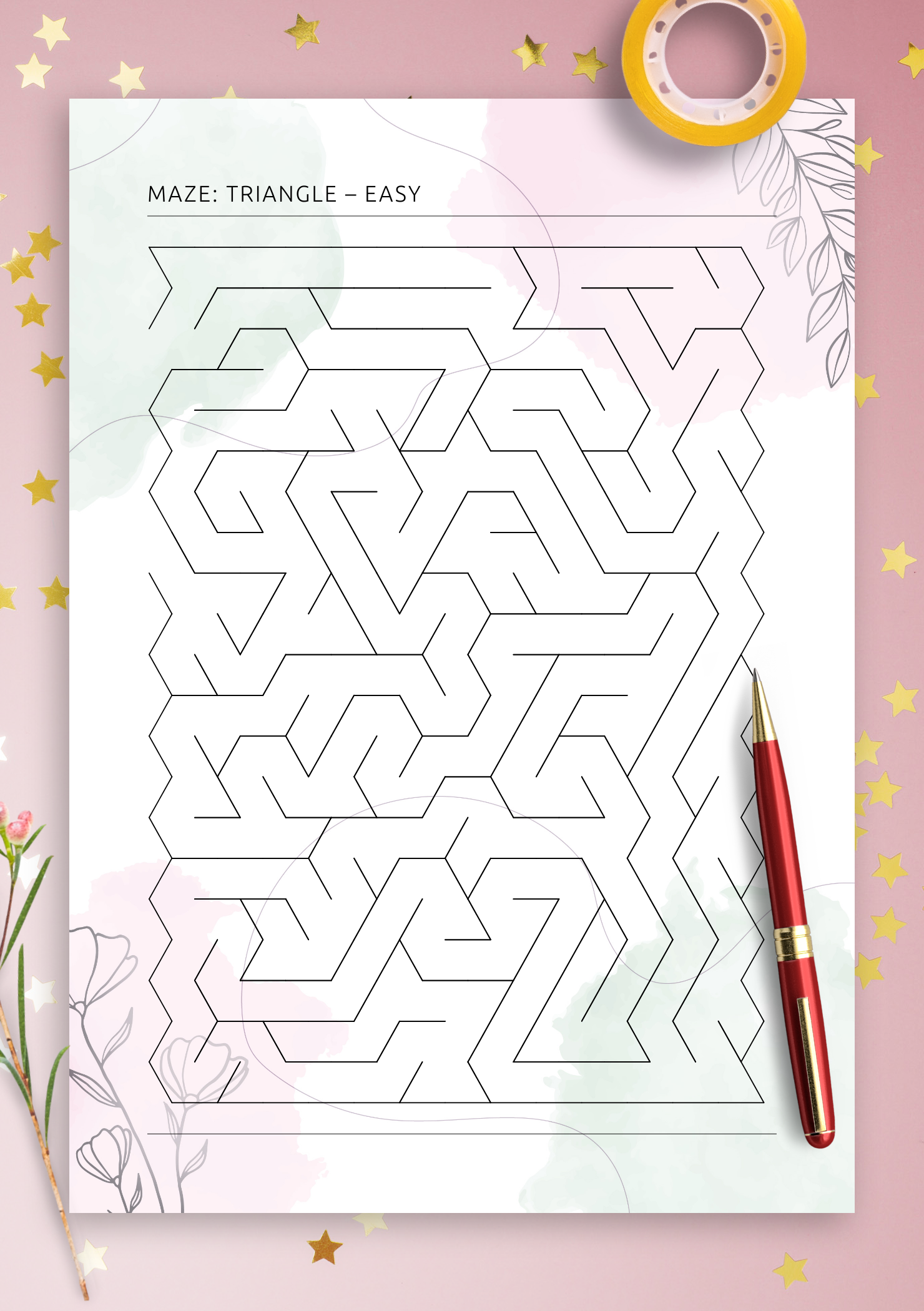Download Printable Easy Triangle Maze PDF