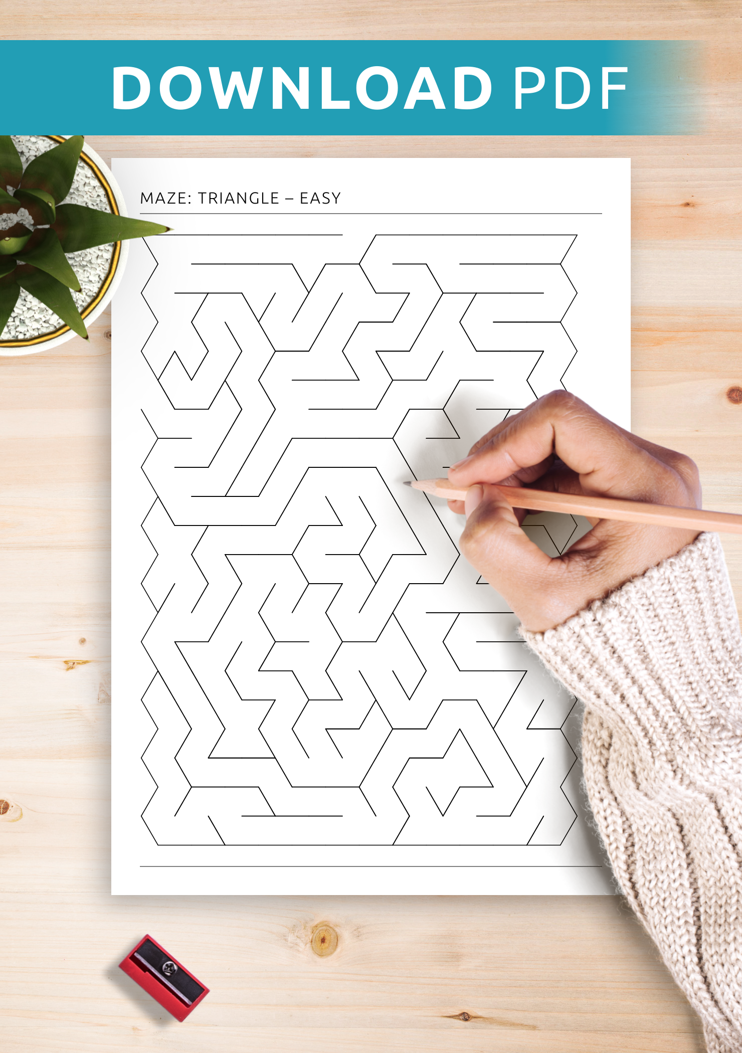 Download Printable Easy Triangle Maze PDF