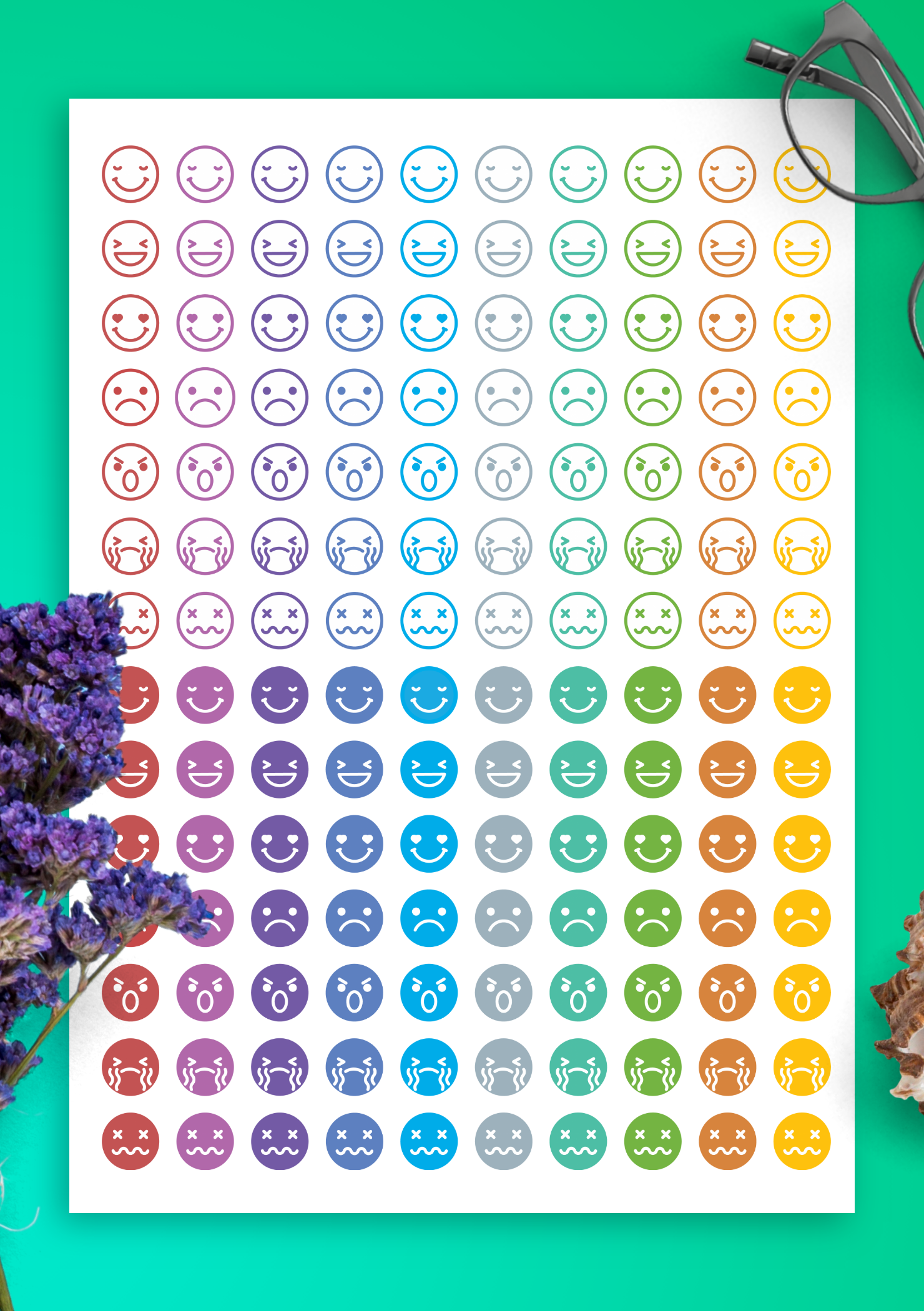 Download Digital & Printable Emoji Sticker Pack PNG