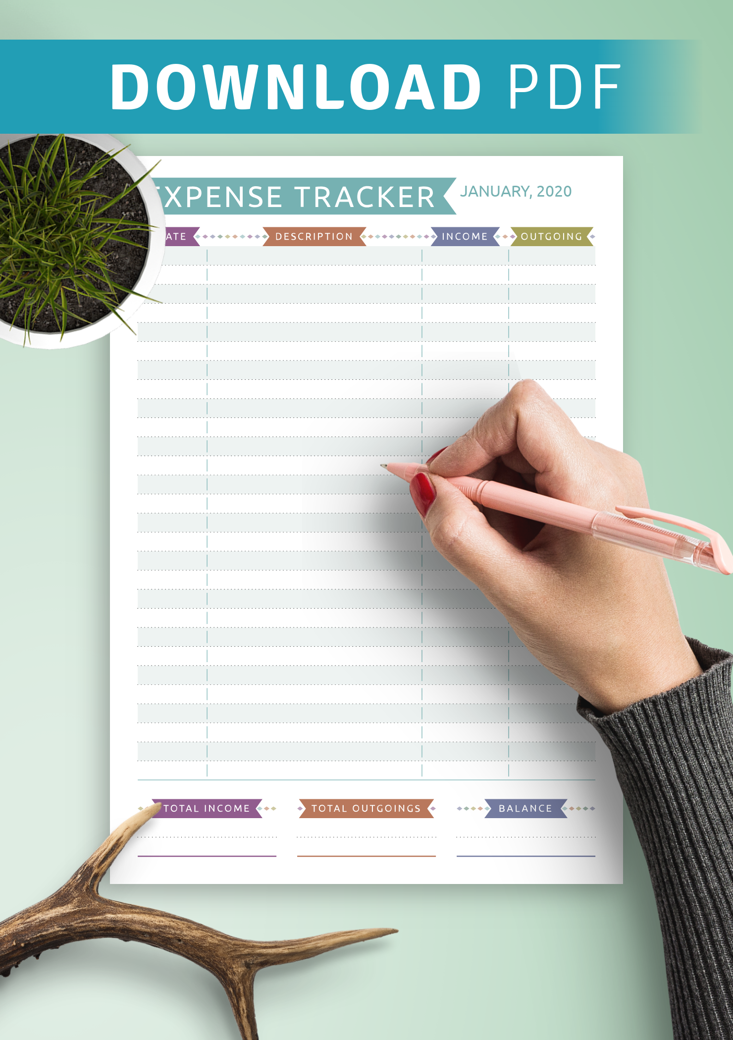 Download Printable Expense Tracker - Casual Style PDF