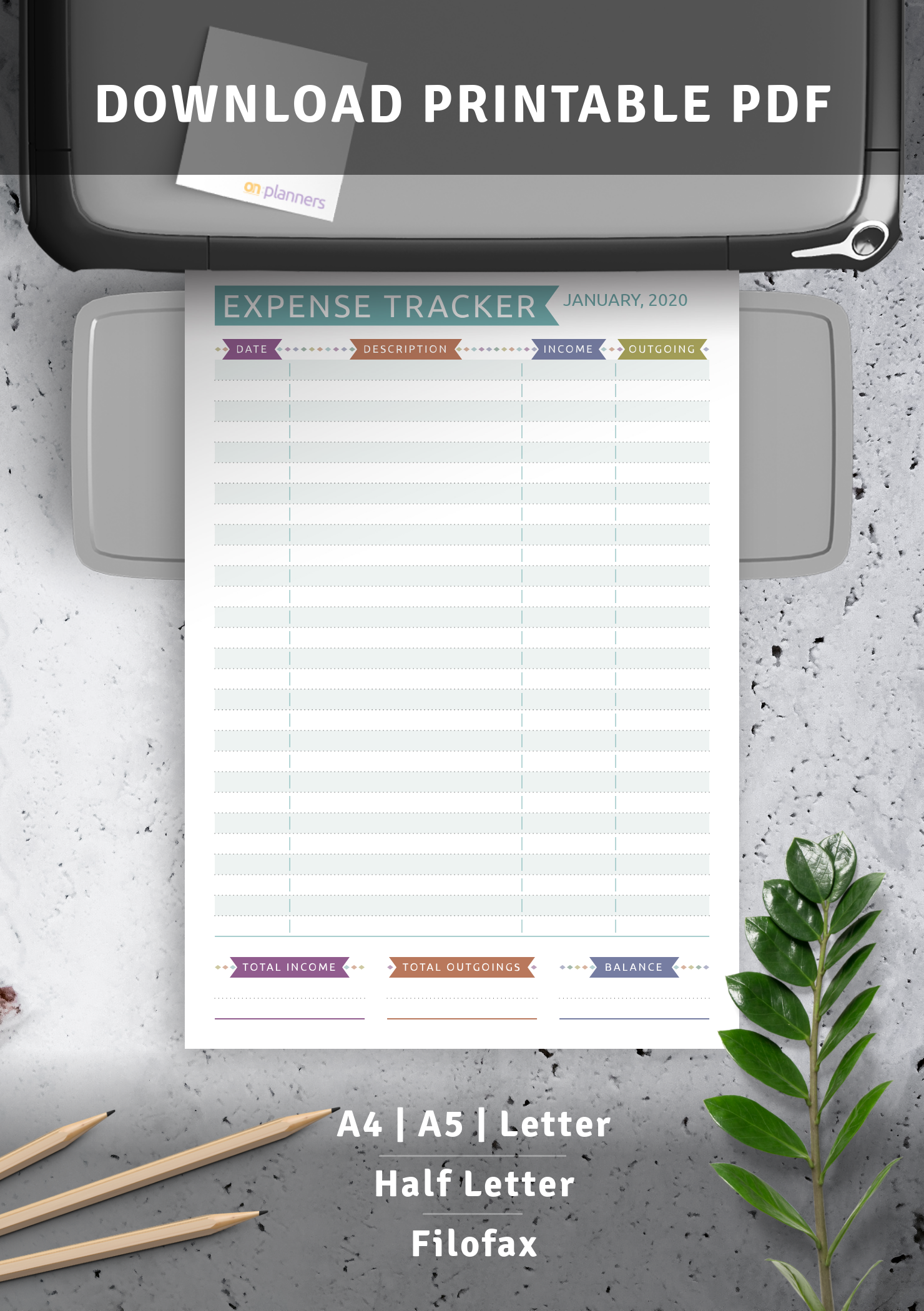 Download Printable Expense Tracker - Casual Style PDF