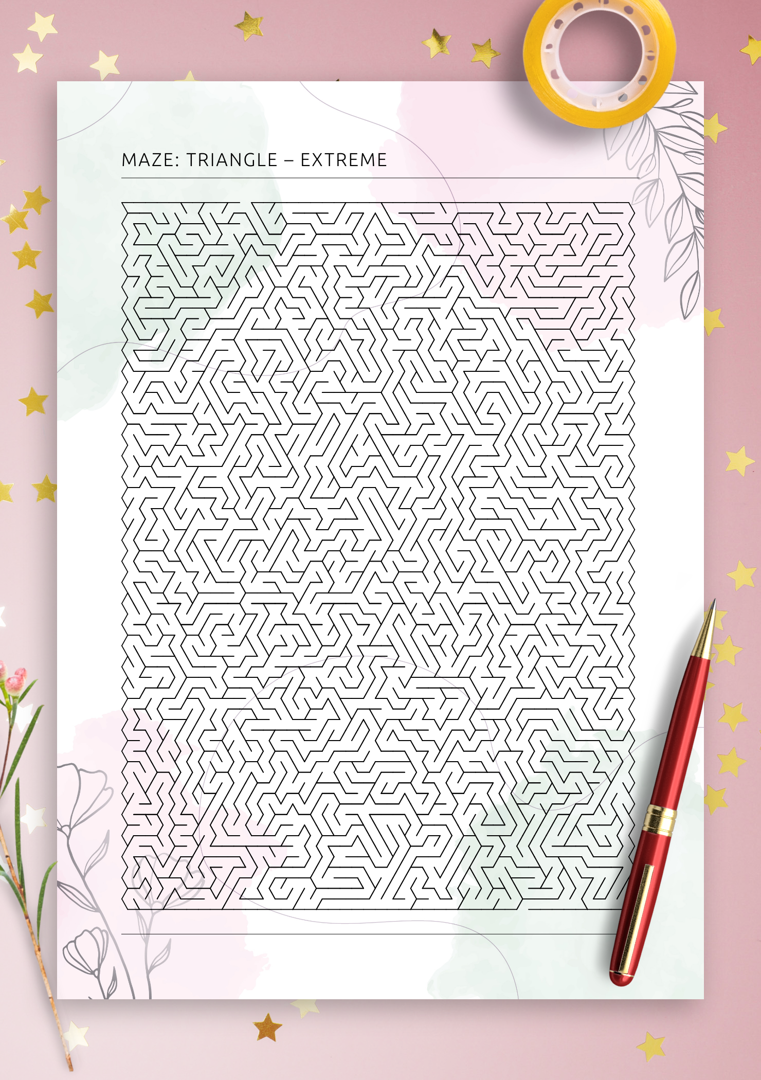 Download Printable Extreme Triangle Maze PDF