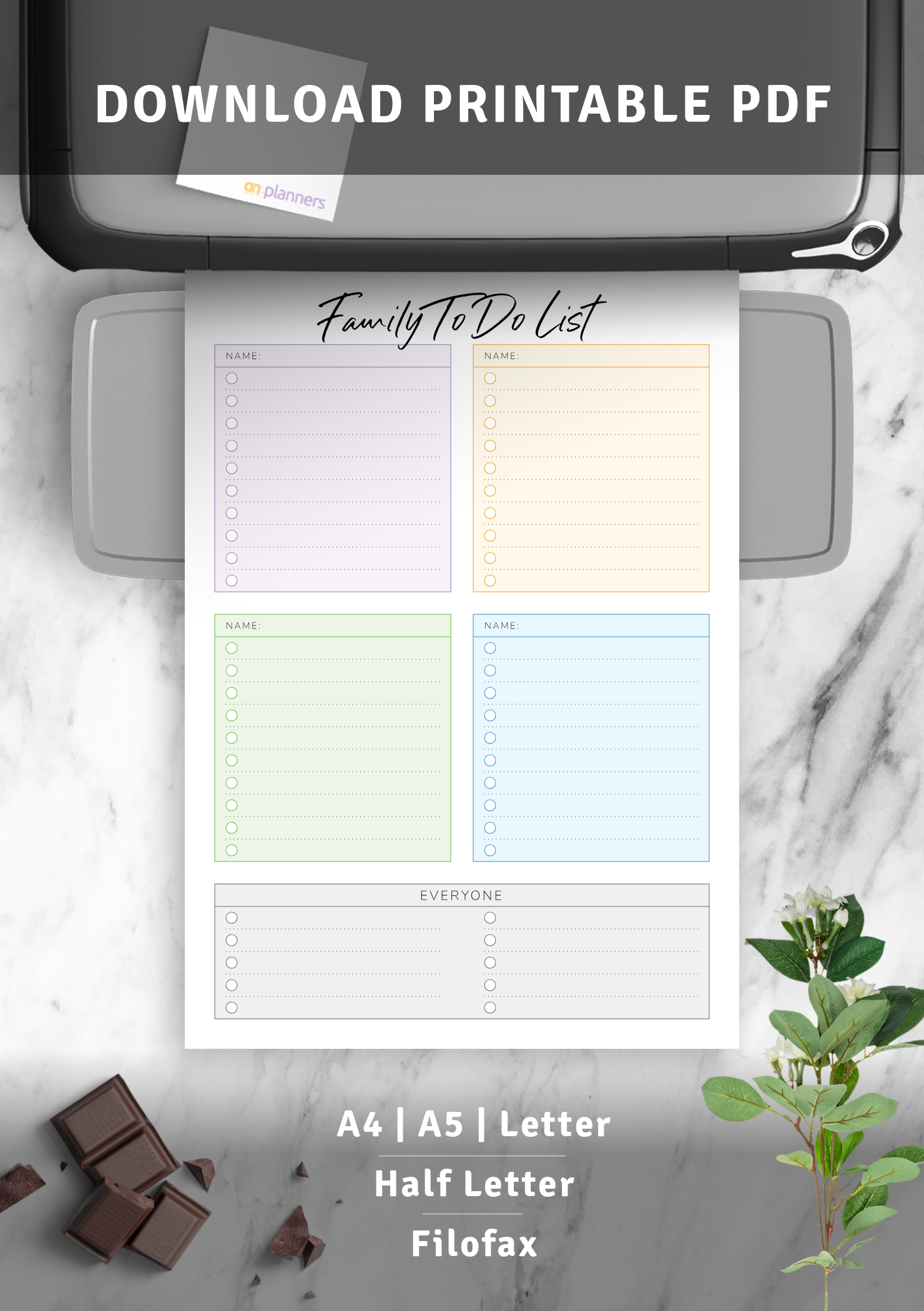 Download Printable Family To Do List For Four Persons PDF Download Printable Family To Do List For Four Persons PDF