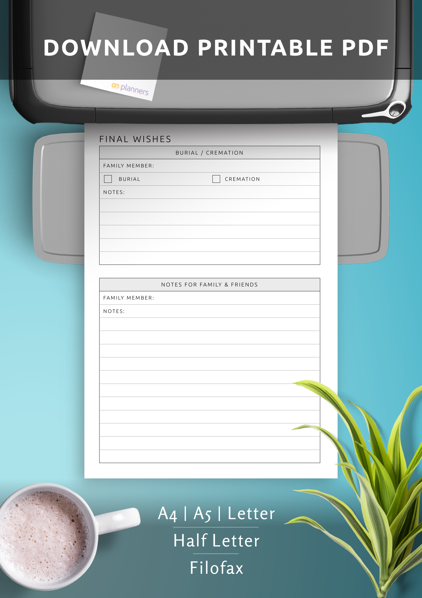 Download Printable Final Wishes Template with Notes PDF
