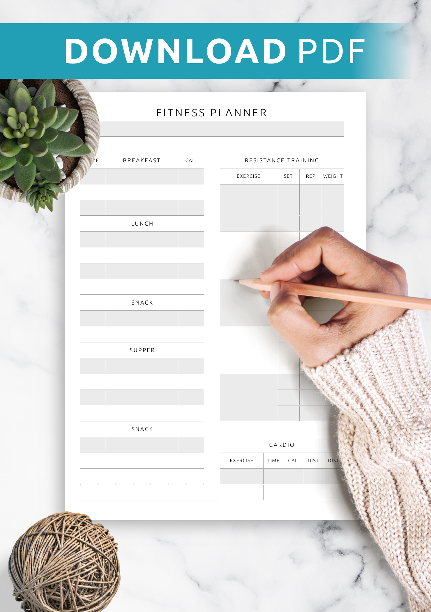 Download Printable Fitness Planner Template PDF