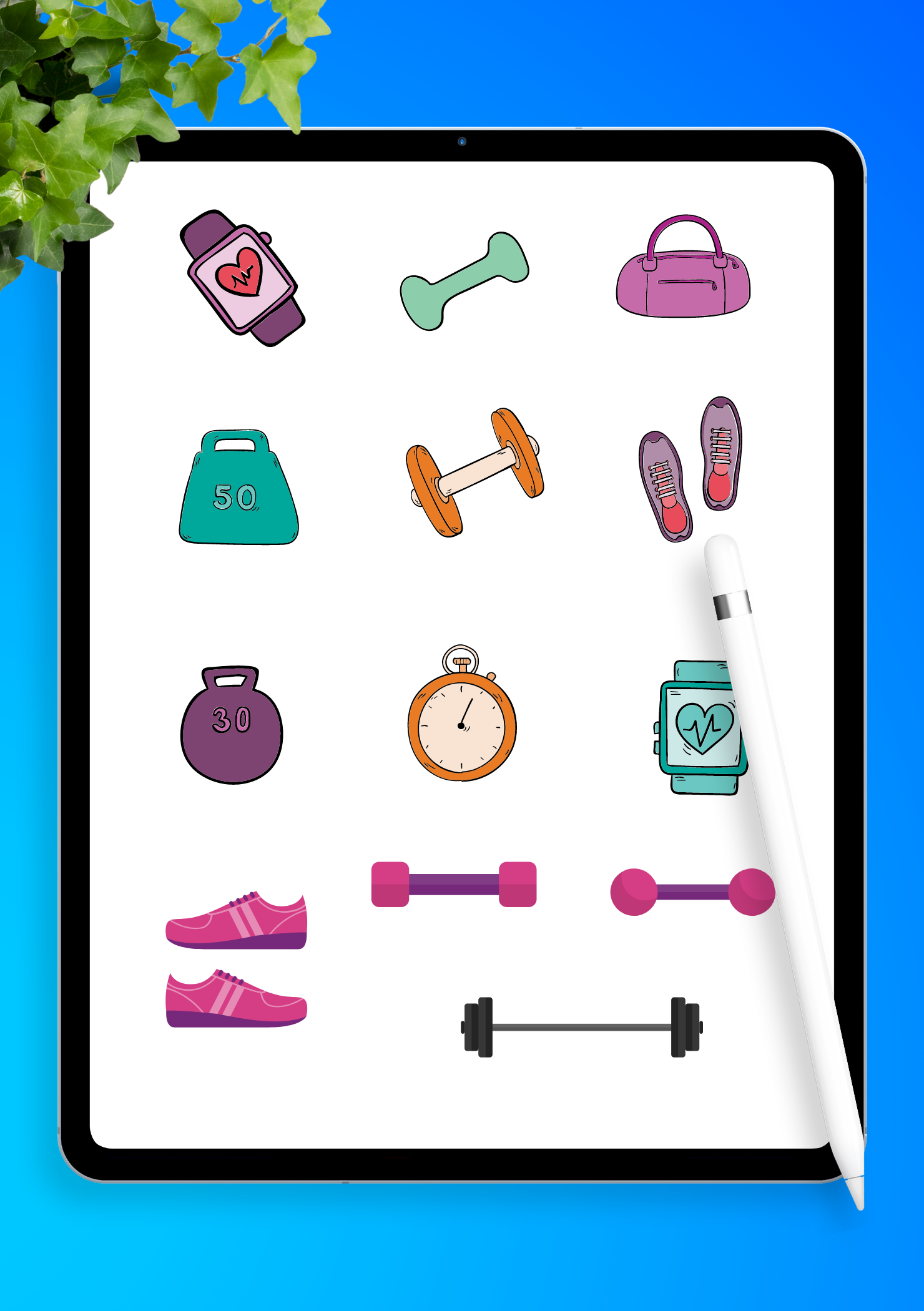Download Gym Fitness Sticker Pack PNG