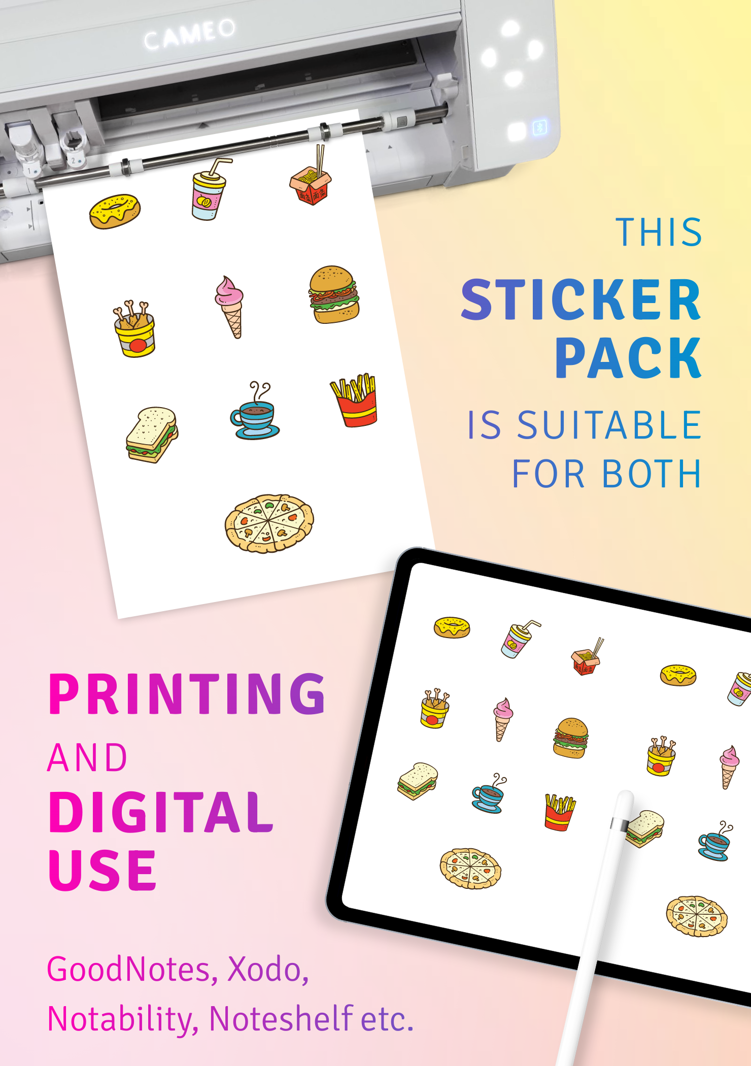 Download Cute Food Sticker Pack PNG