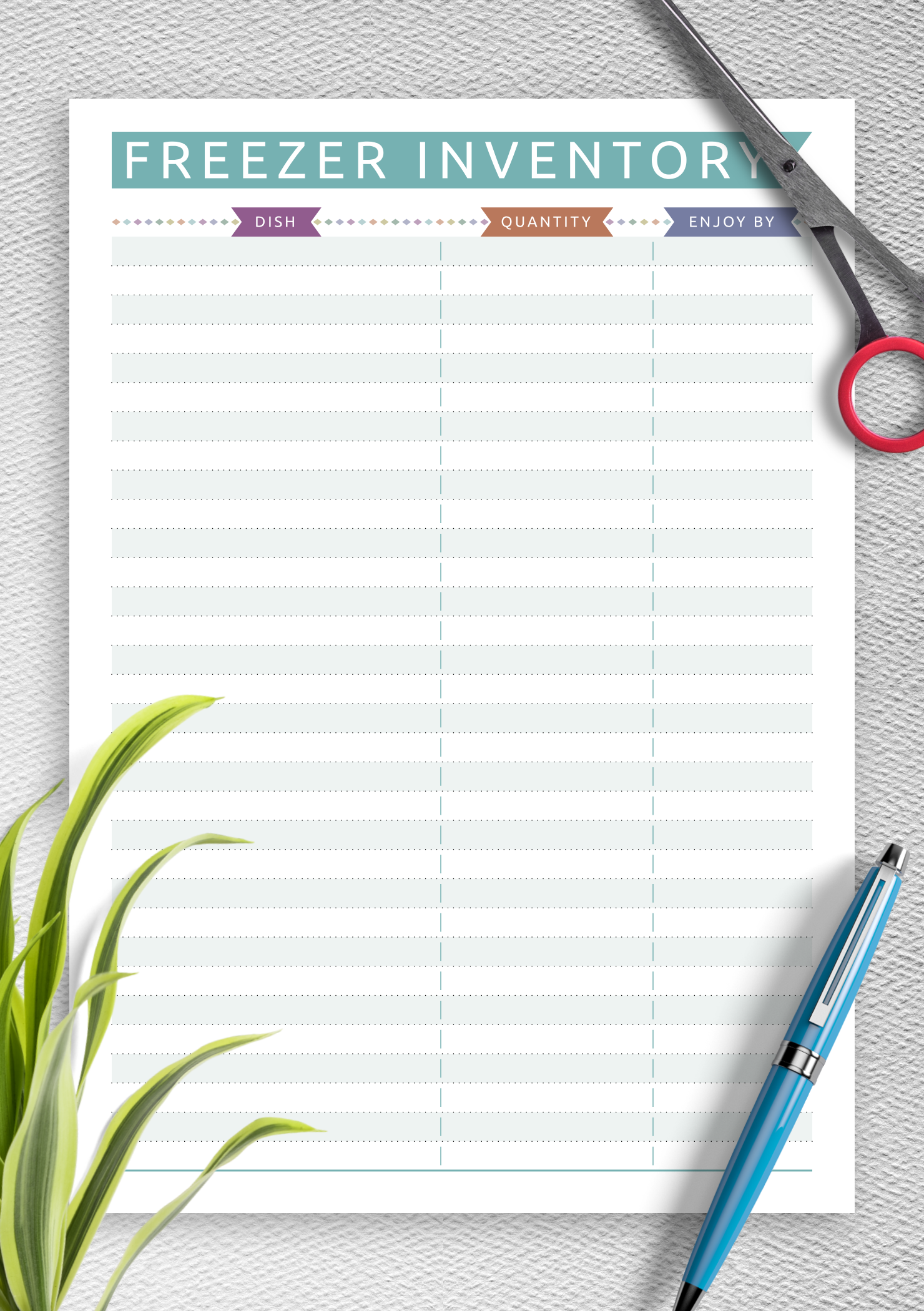 Download Printable Freezer Inventory - Casual Style PDF