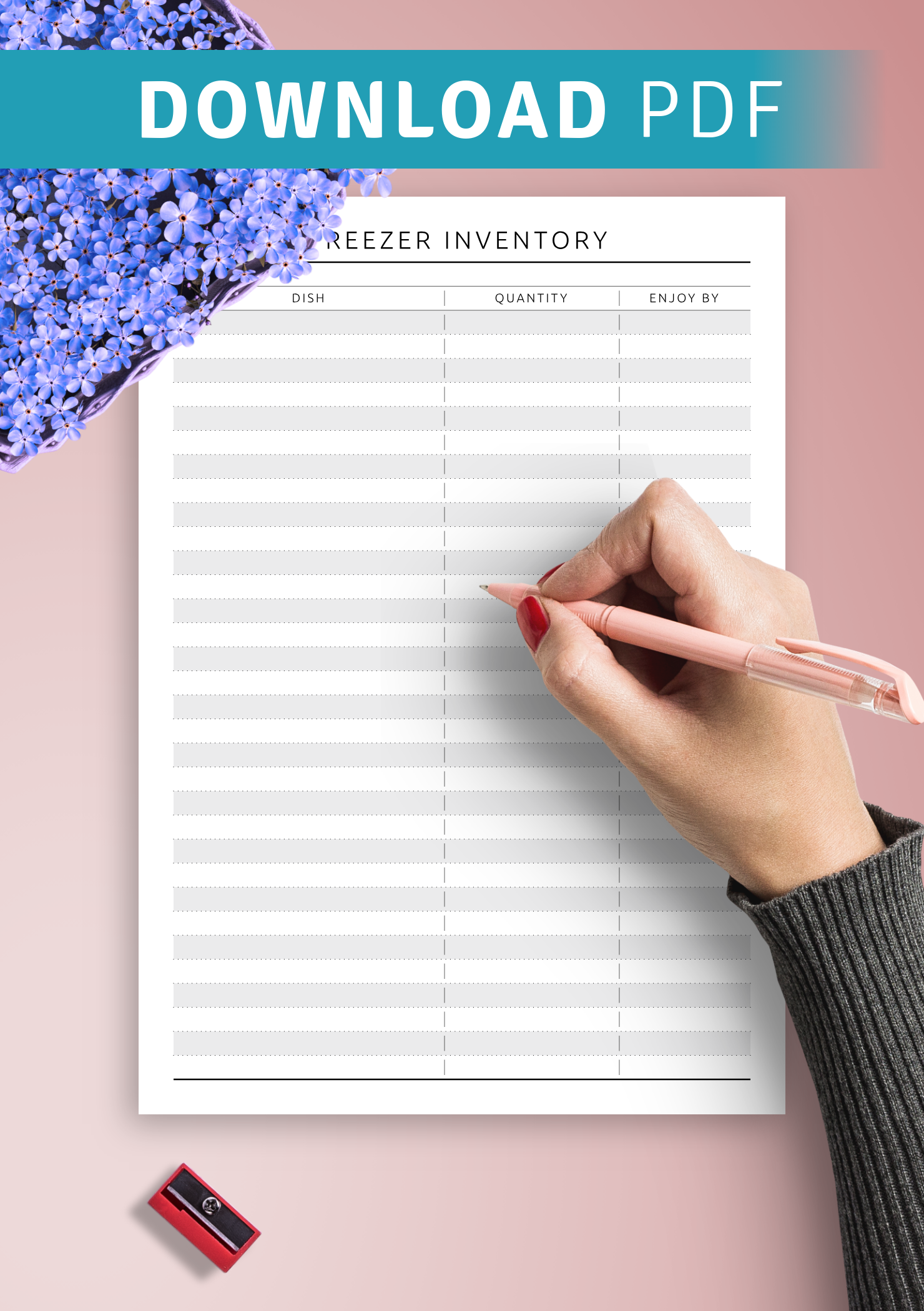 Download Printable Freezer Inventory - Original Style PDF