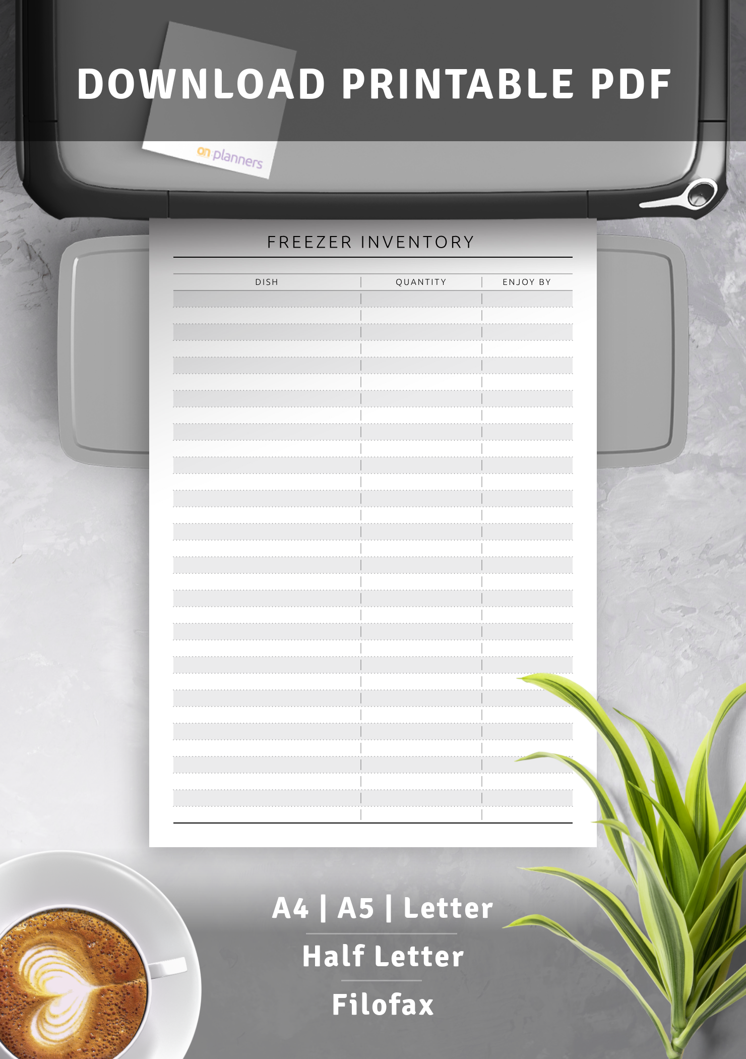 Download Printable Freezer Inventory - Original Style PDF