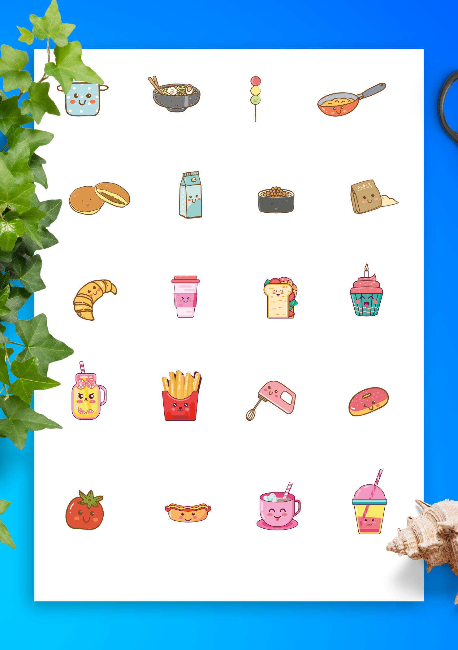Download Funny Food Sticker Pack PNG
