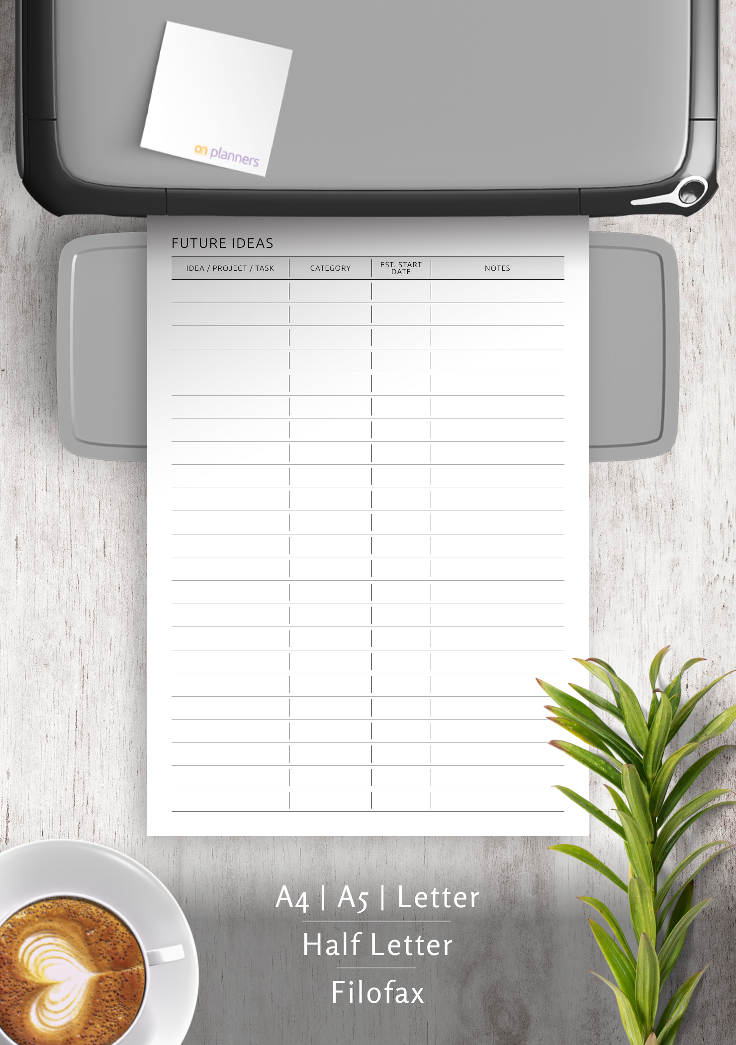 Download Printable Future Ideas Template PDF