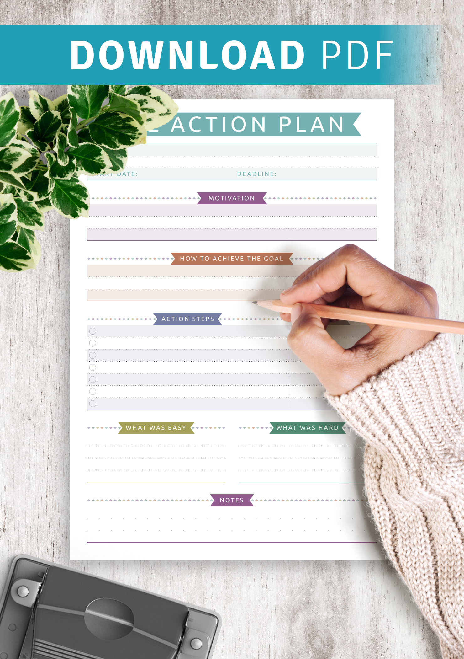 Download Printable Goal Action Plan - Casual Style PDF