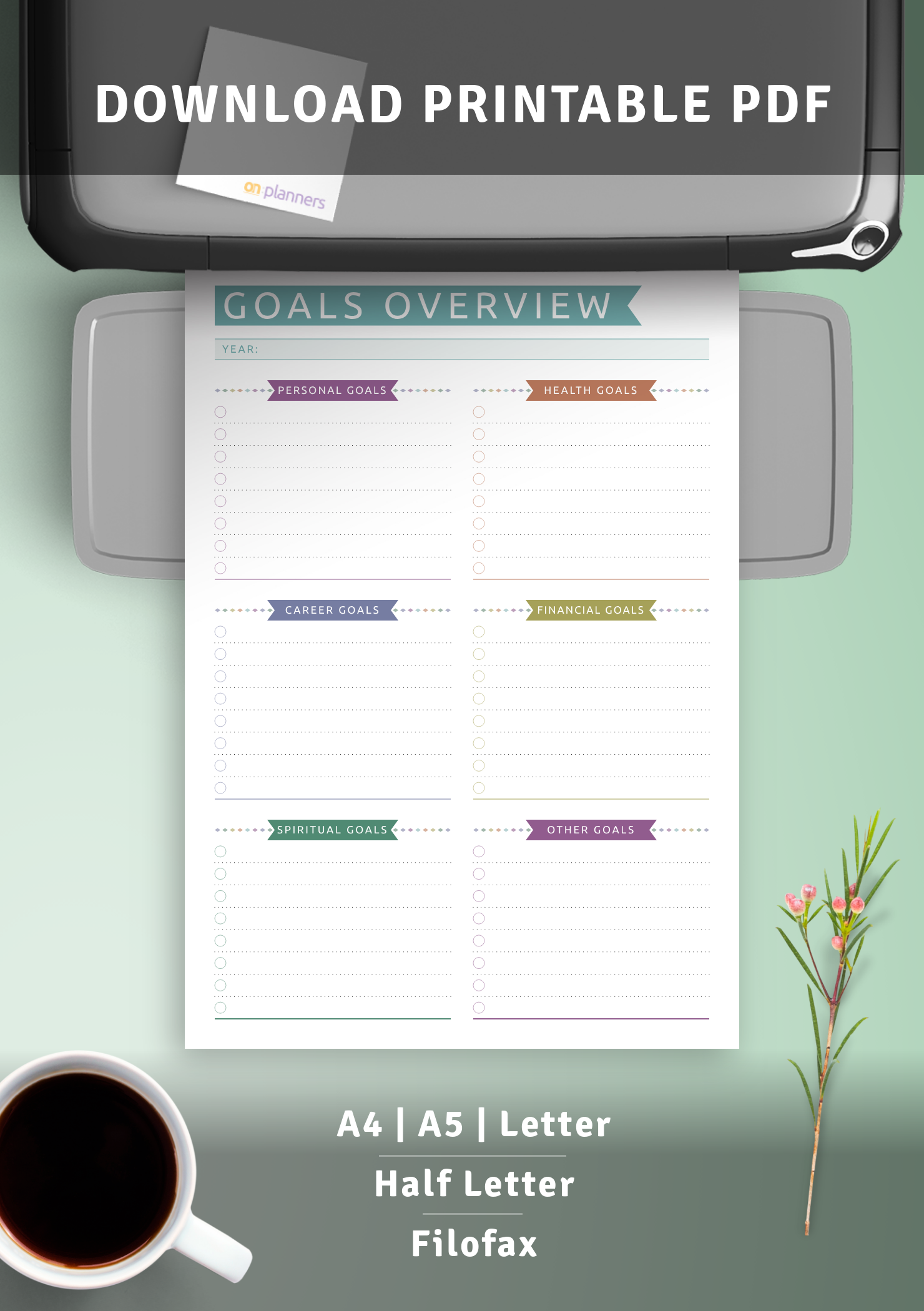 Download Printable Goals Overview - Casual Style PDF